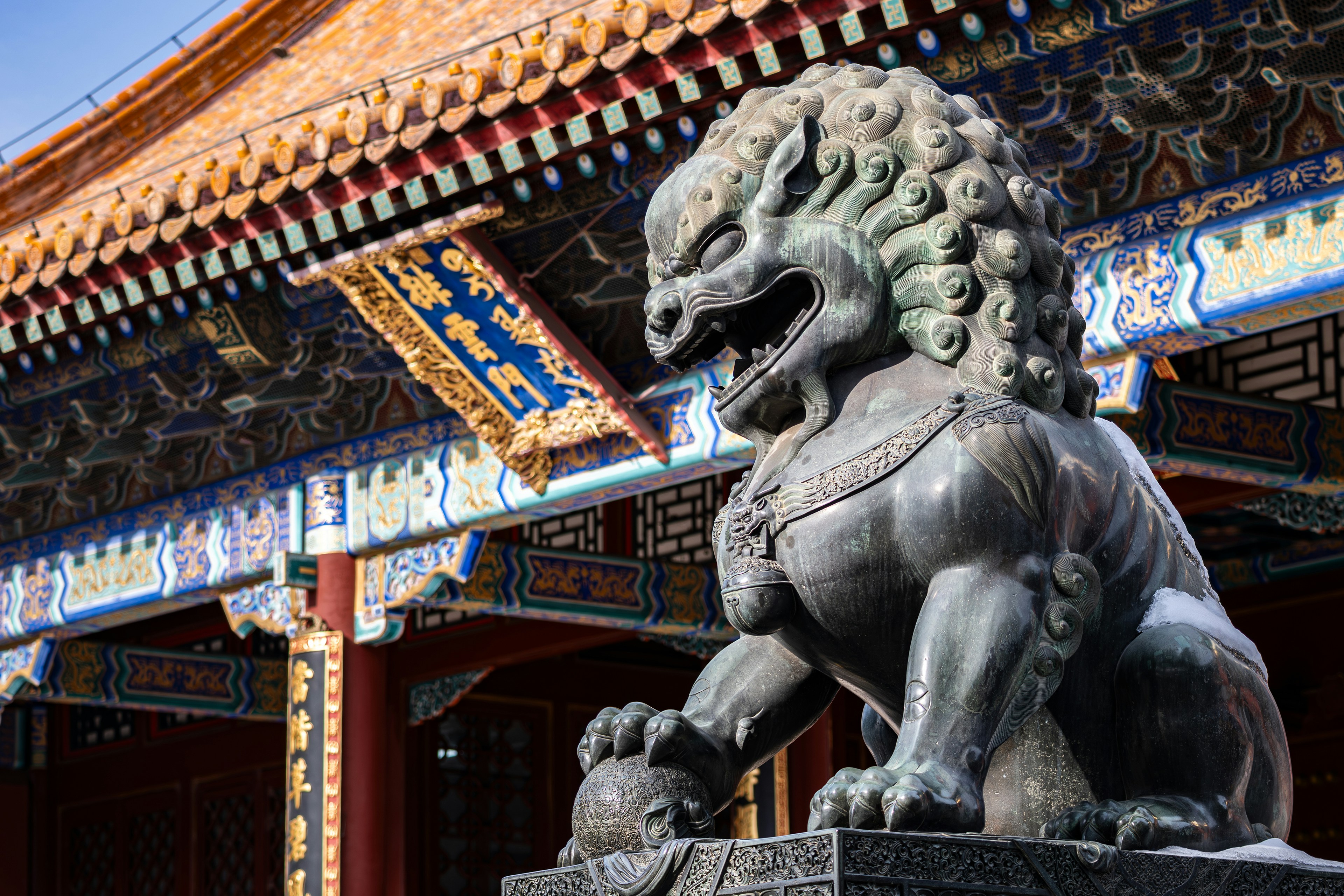 Guardians of Stone: A Mandarin Guardian Stands Watch