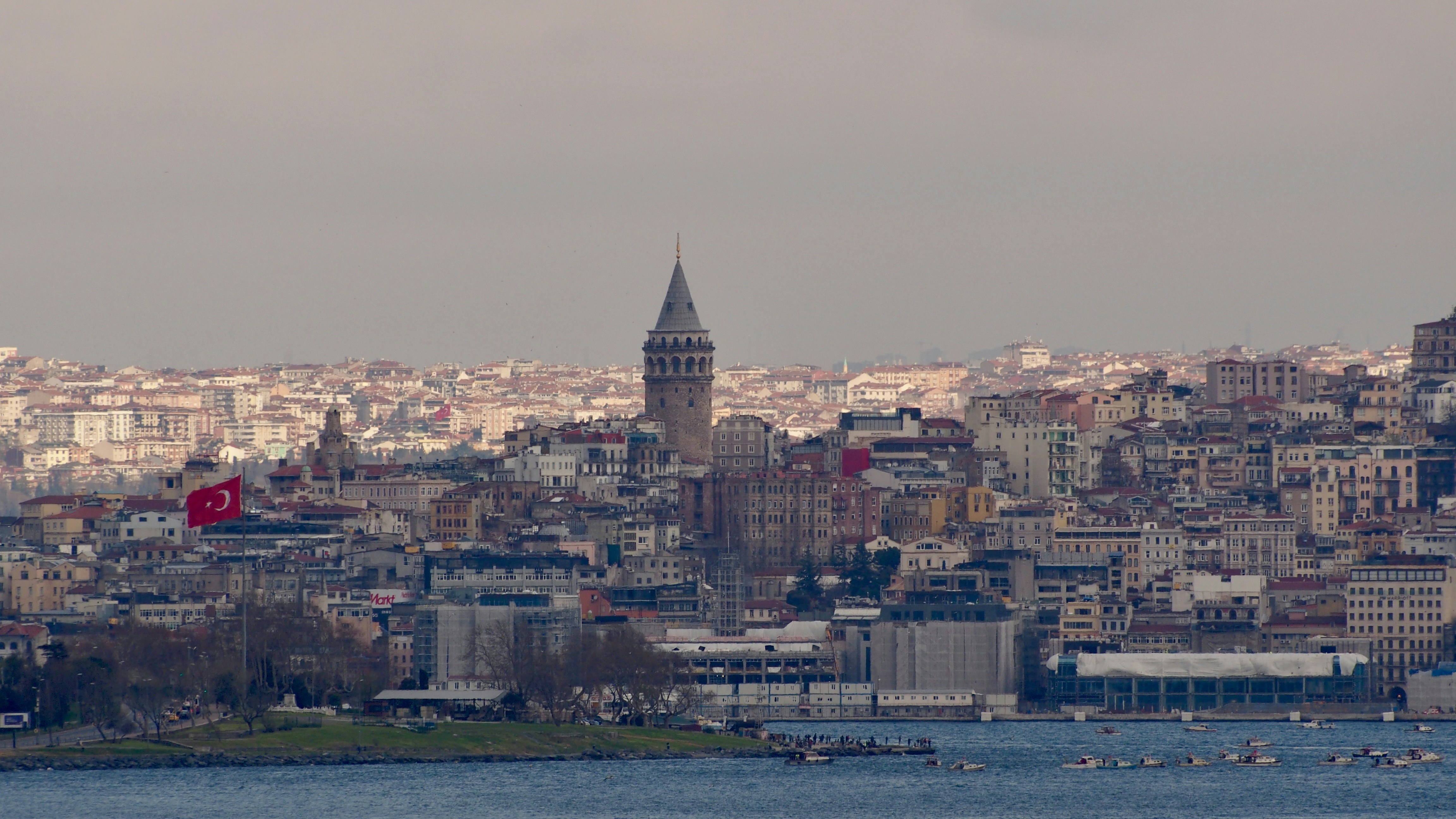 Gulls Over the Golden Horn: A Istanbul Skyline Crescent
