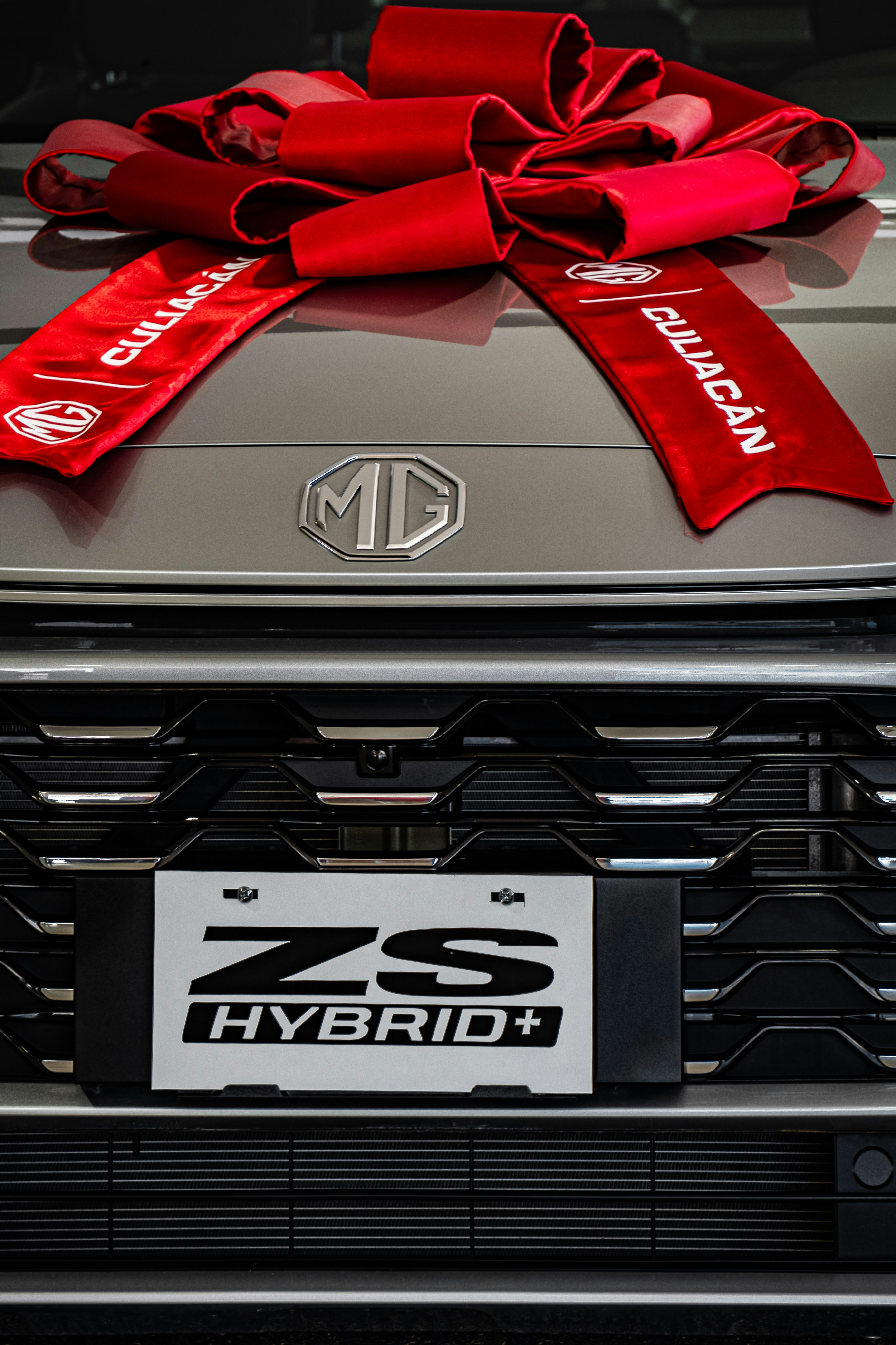 Red Ribbon Reverie on the MG ZS Hybrid+ Front