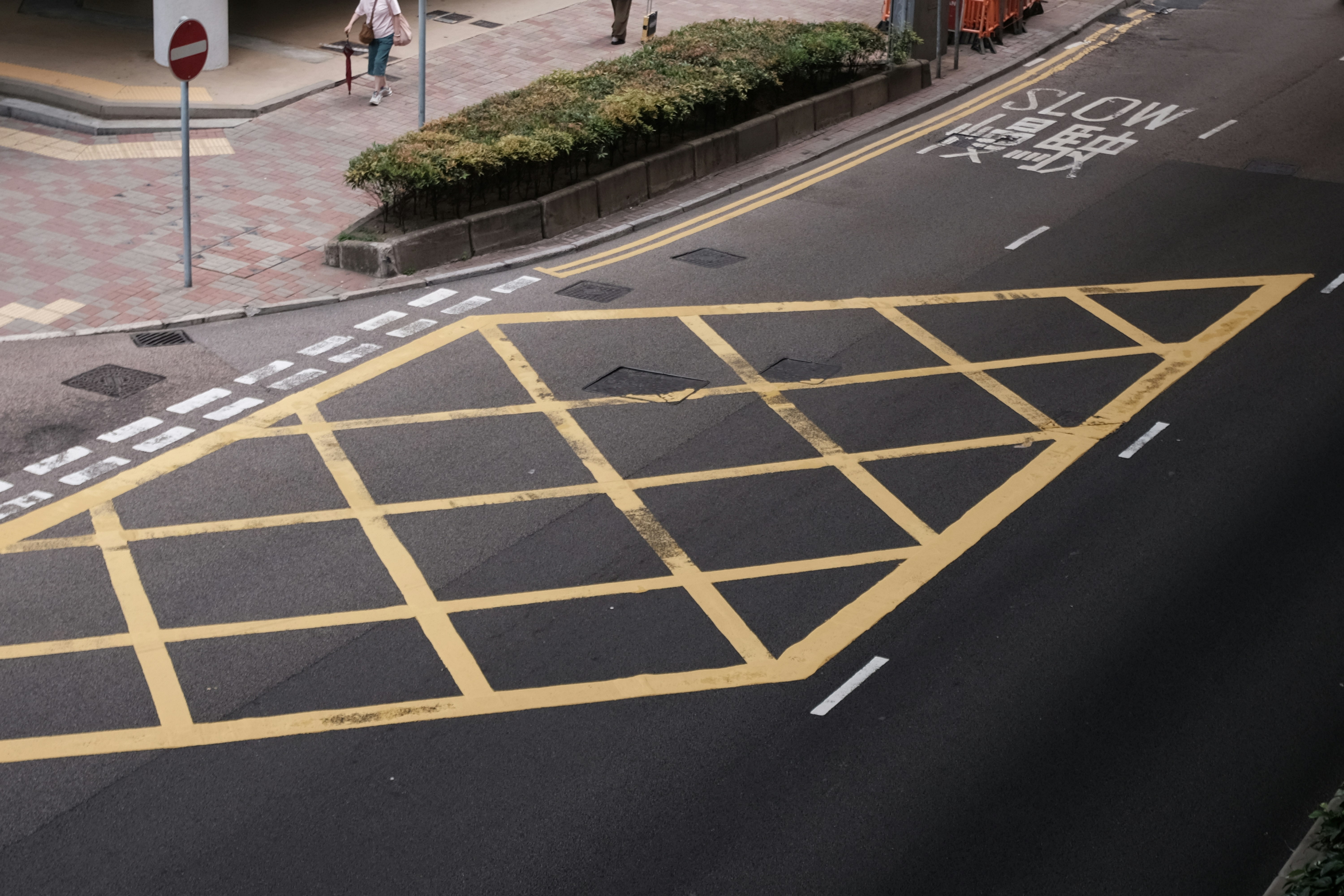 Crosswalk Canyon: Geometric Road Markings Lead the Way