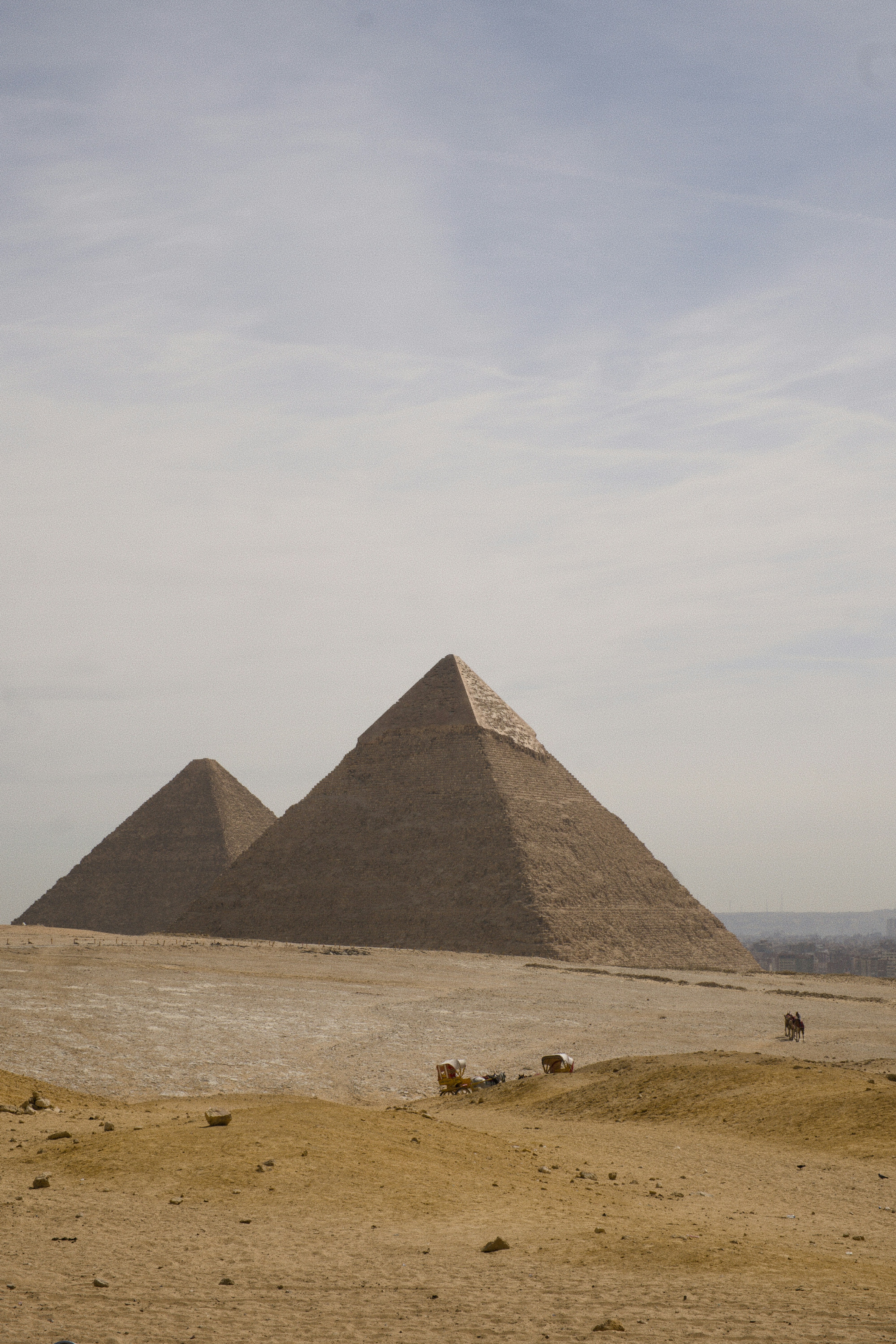 Pyramids on the Plain: Two Sunlit Giants of Giza