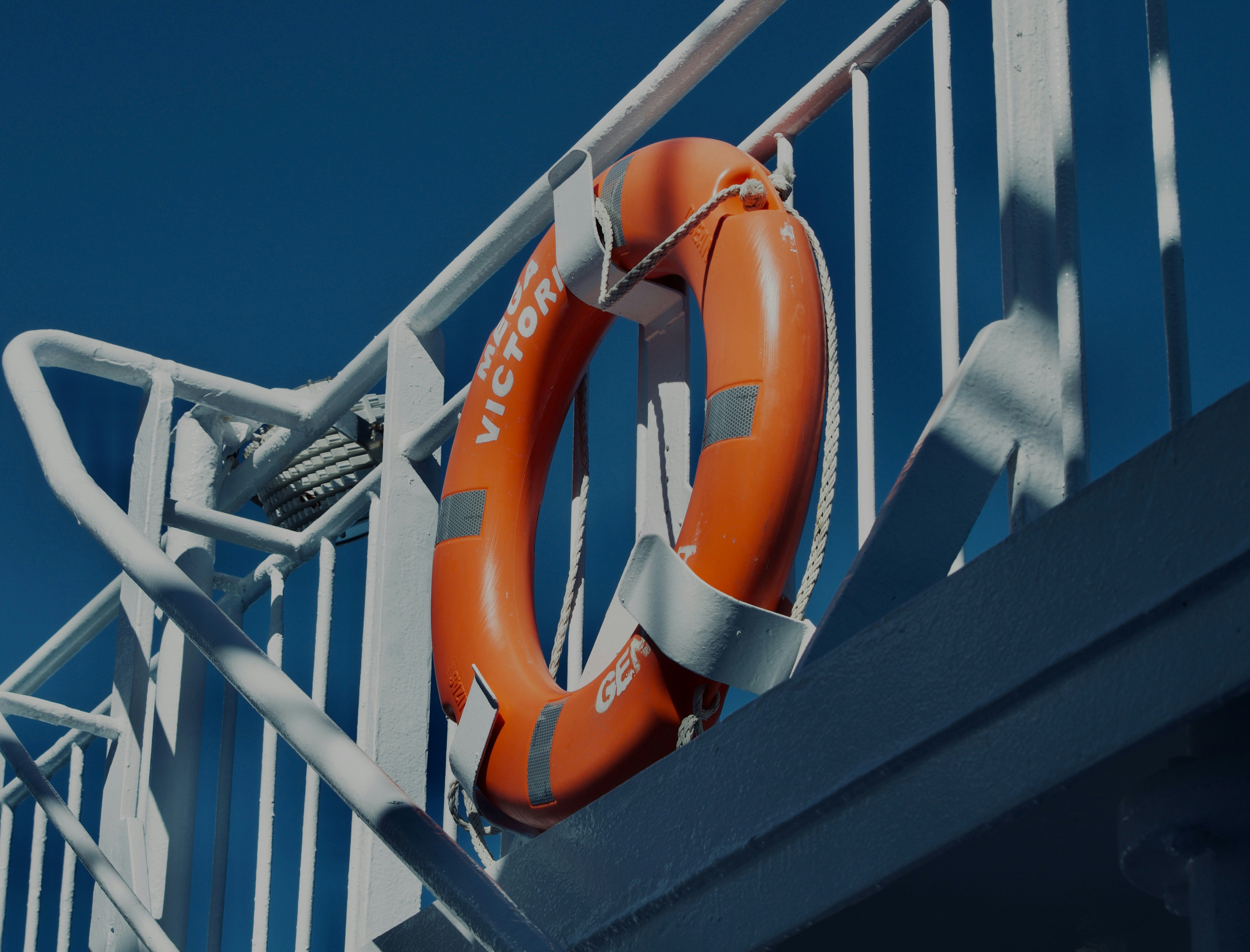Lifebuoy Above the Deck: A Sailor’s Safety Ring on a Sunlit Vessel