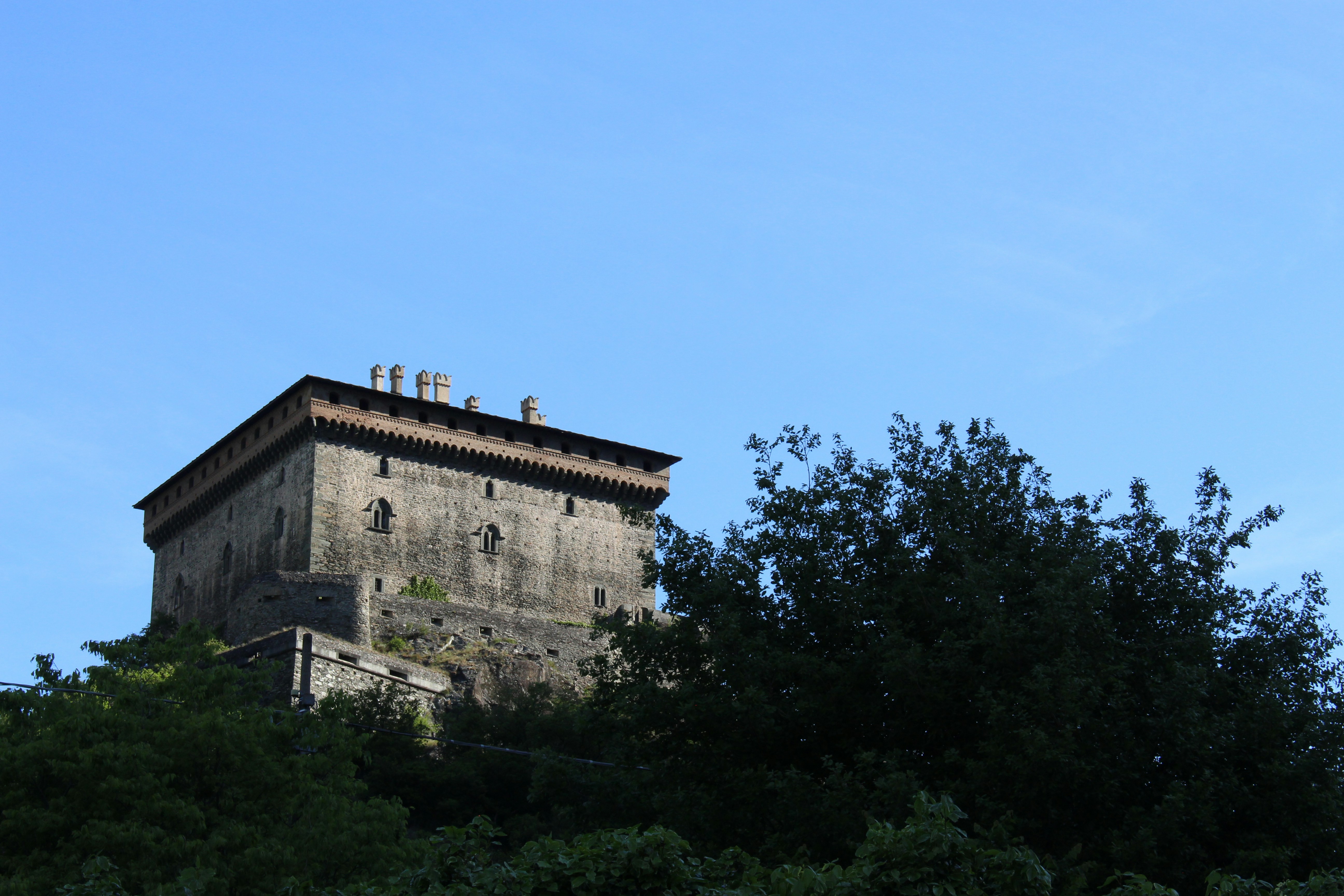 Fortress on the Hill Beneath a Clear Sky