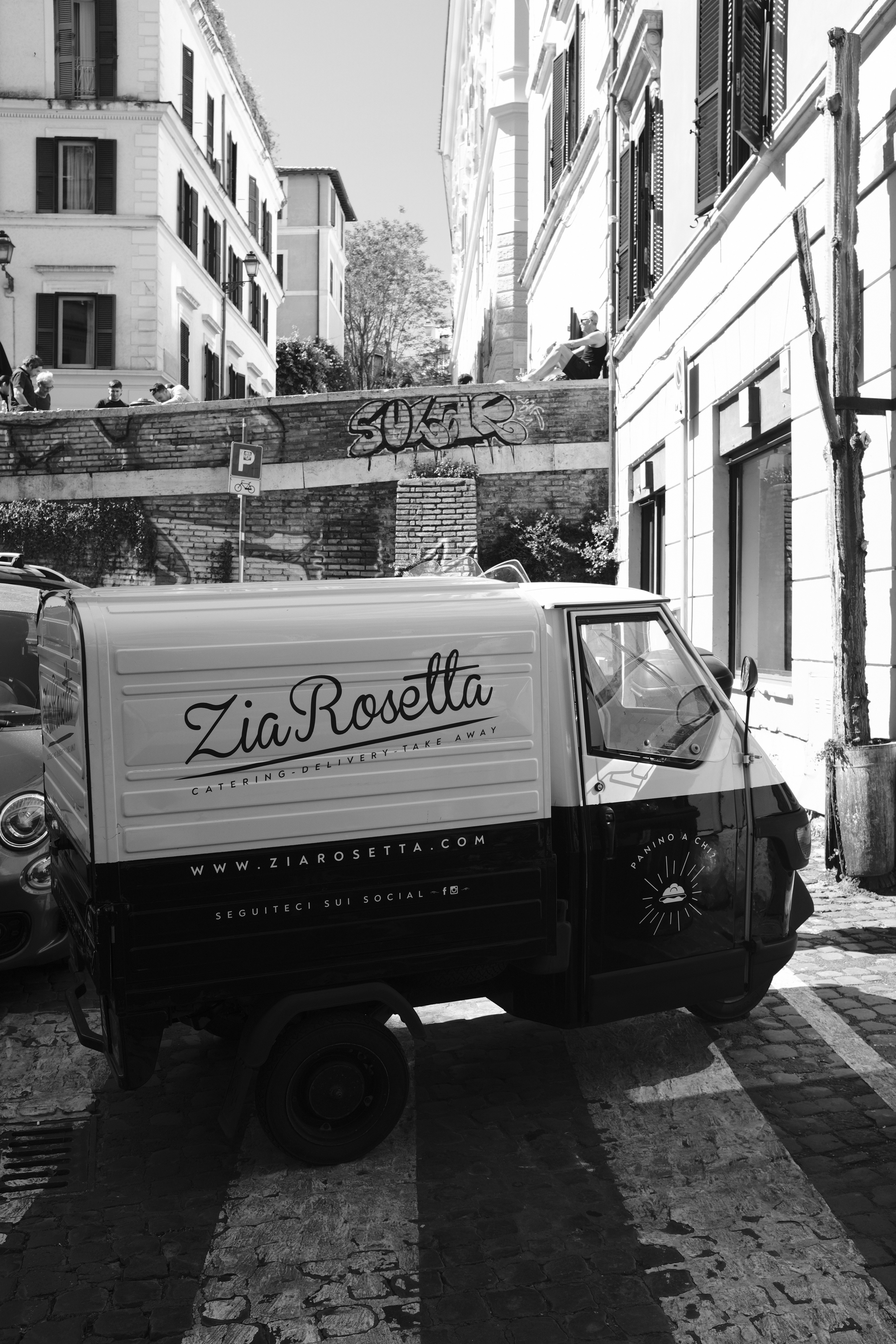 Zia Rosetta Van in a Narrow Italian Street