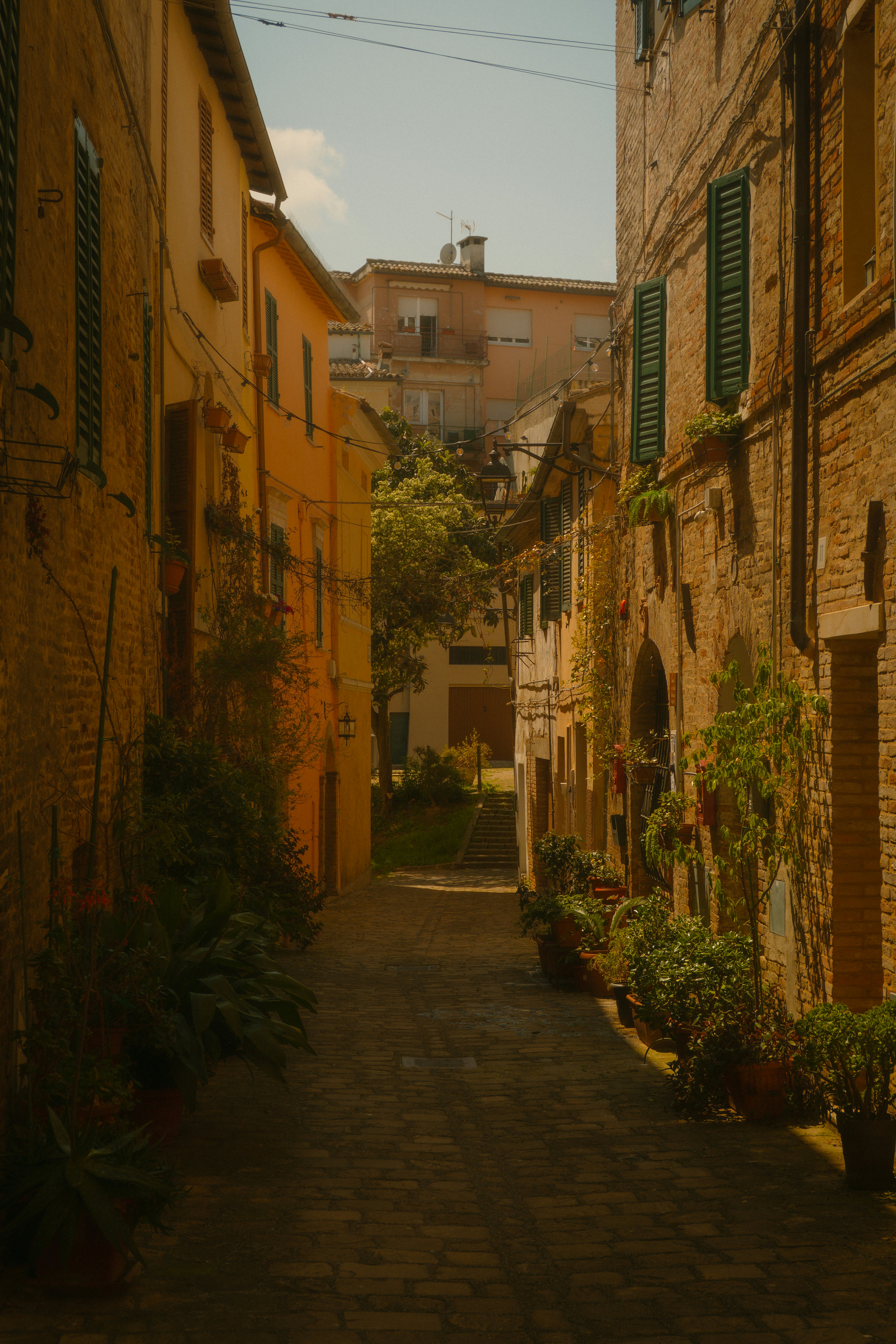 Sunlit Alley in Warm Stone Town