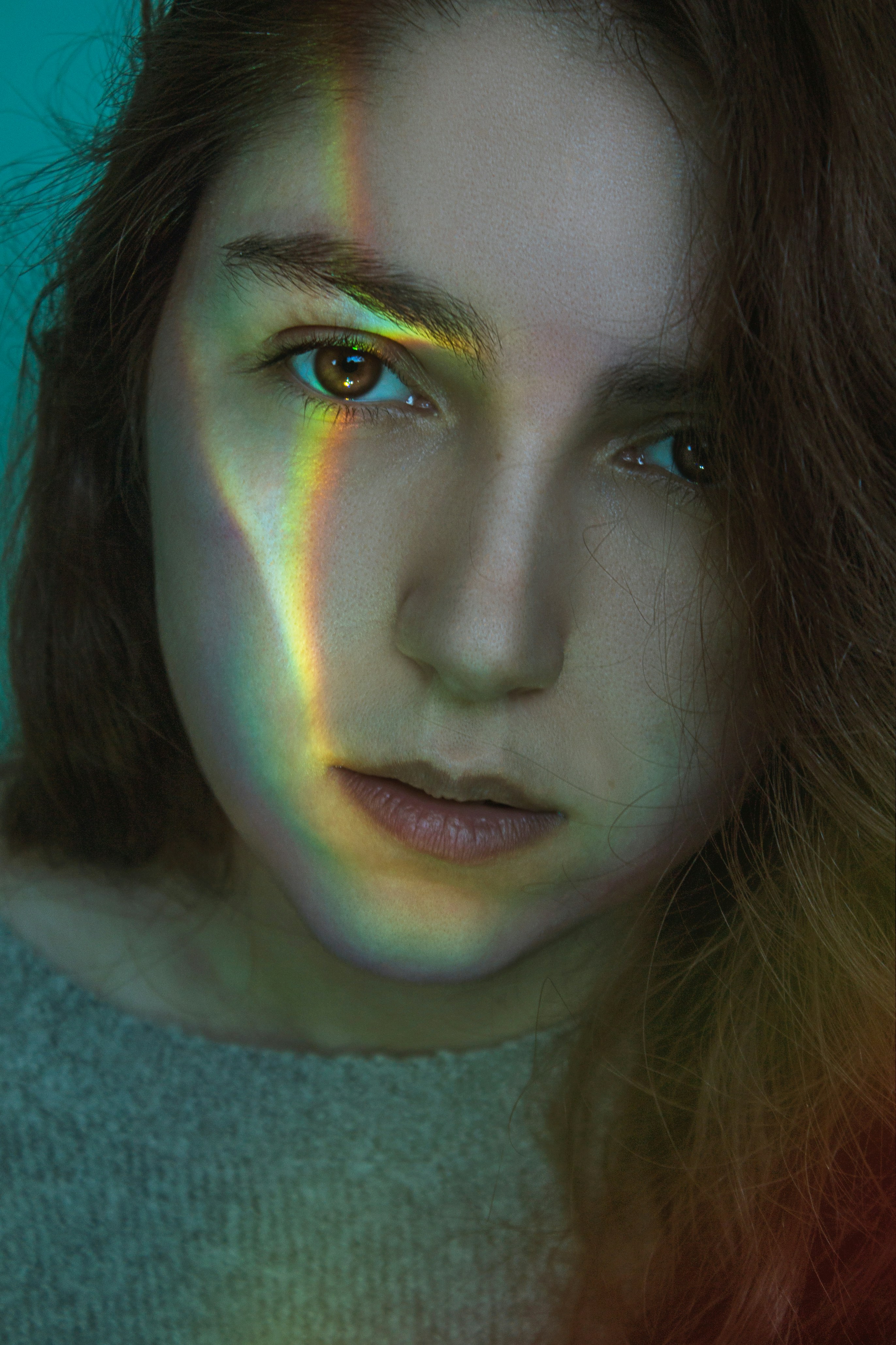  Prism of Light: A Portrait in Rainbow Veils