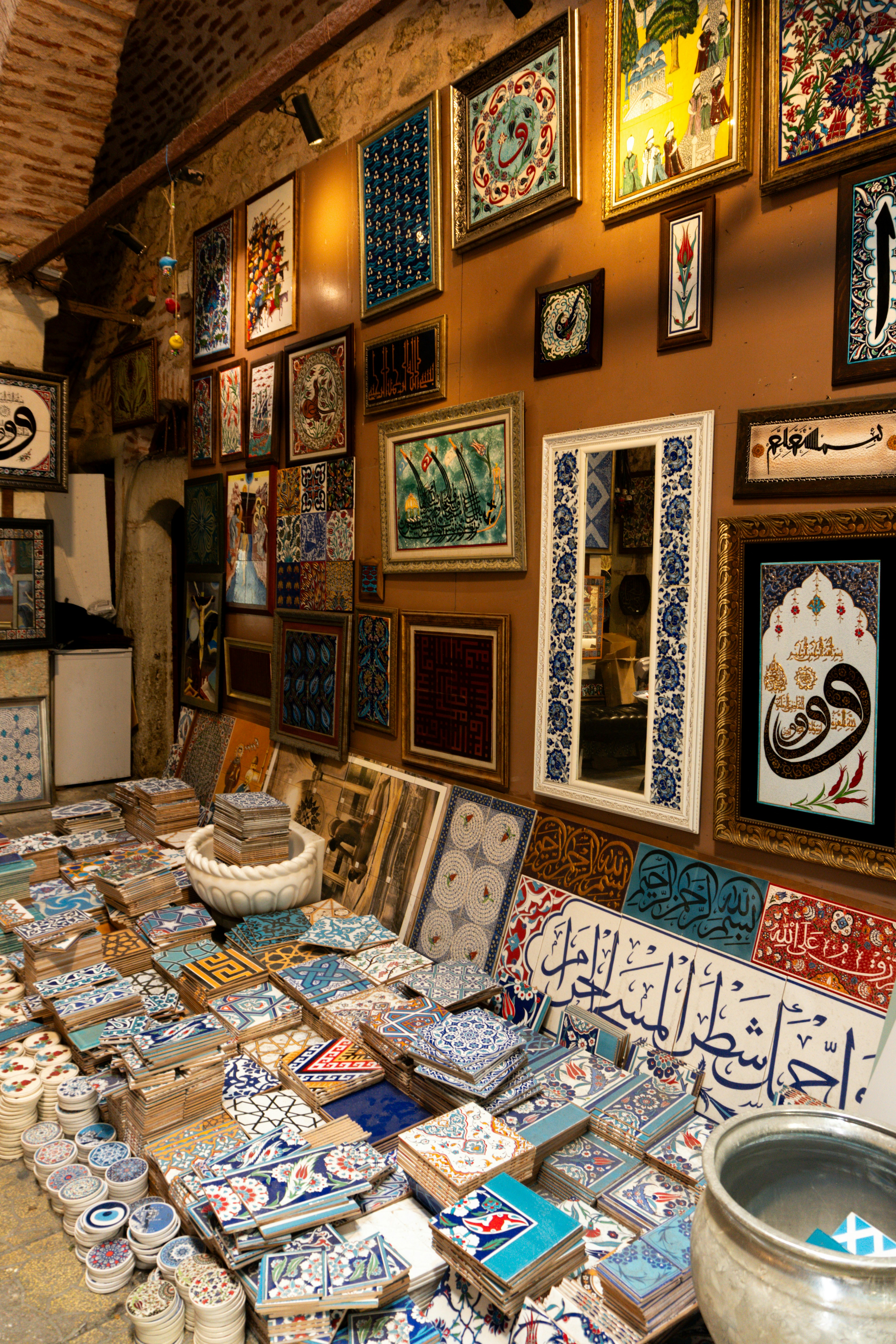 Tiles and Treasures: An Artisan’s Gallery Wall in Warm Light