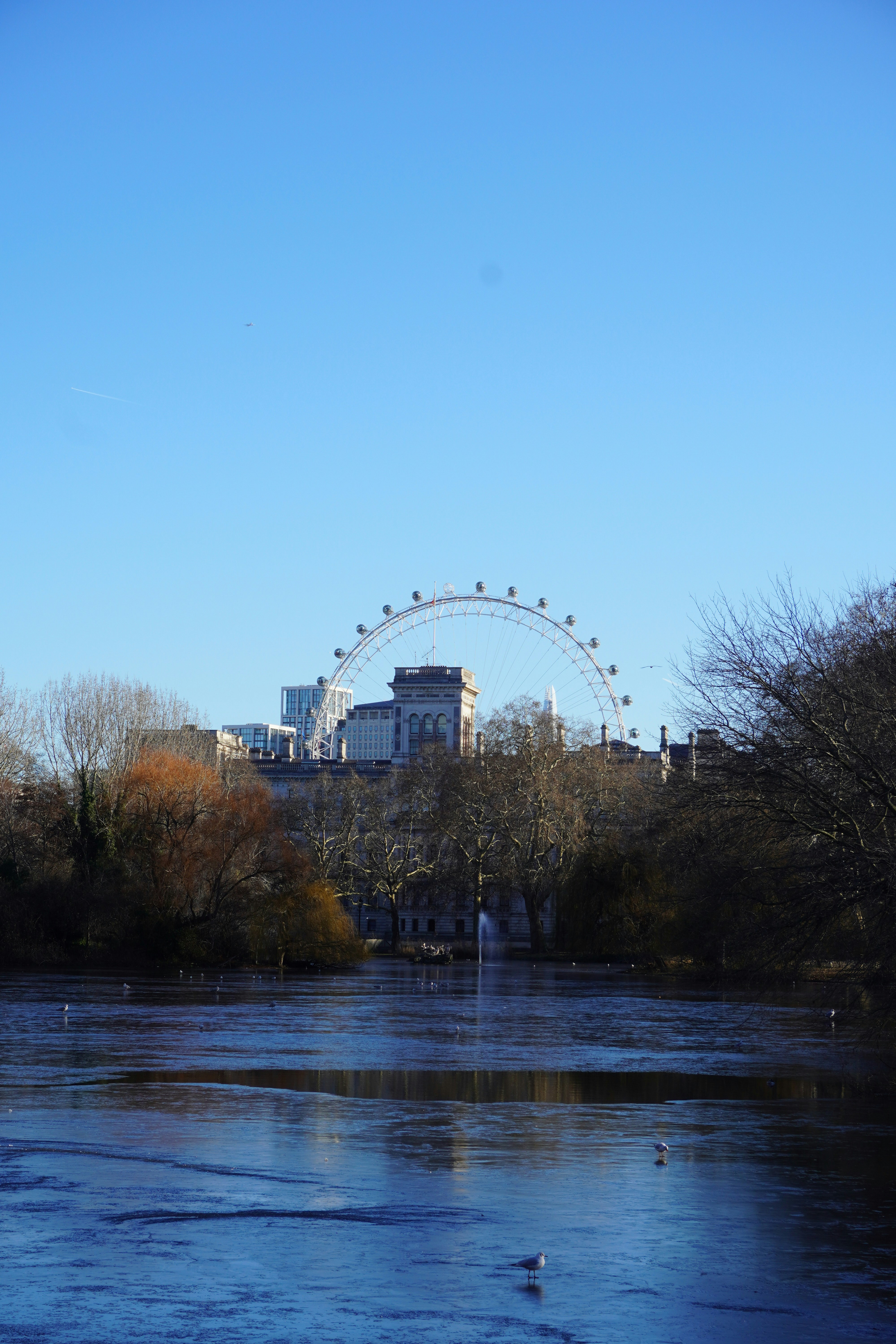 London Eye Silhouette Over the River at Dusk–Winter Quiet