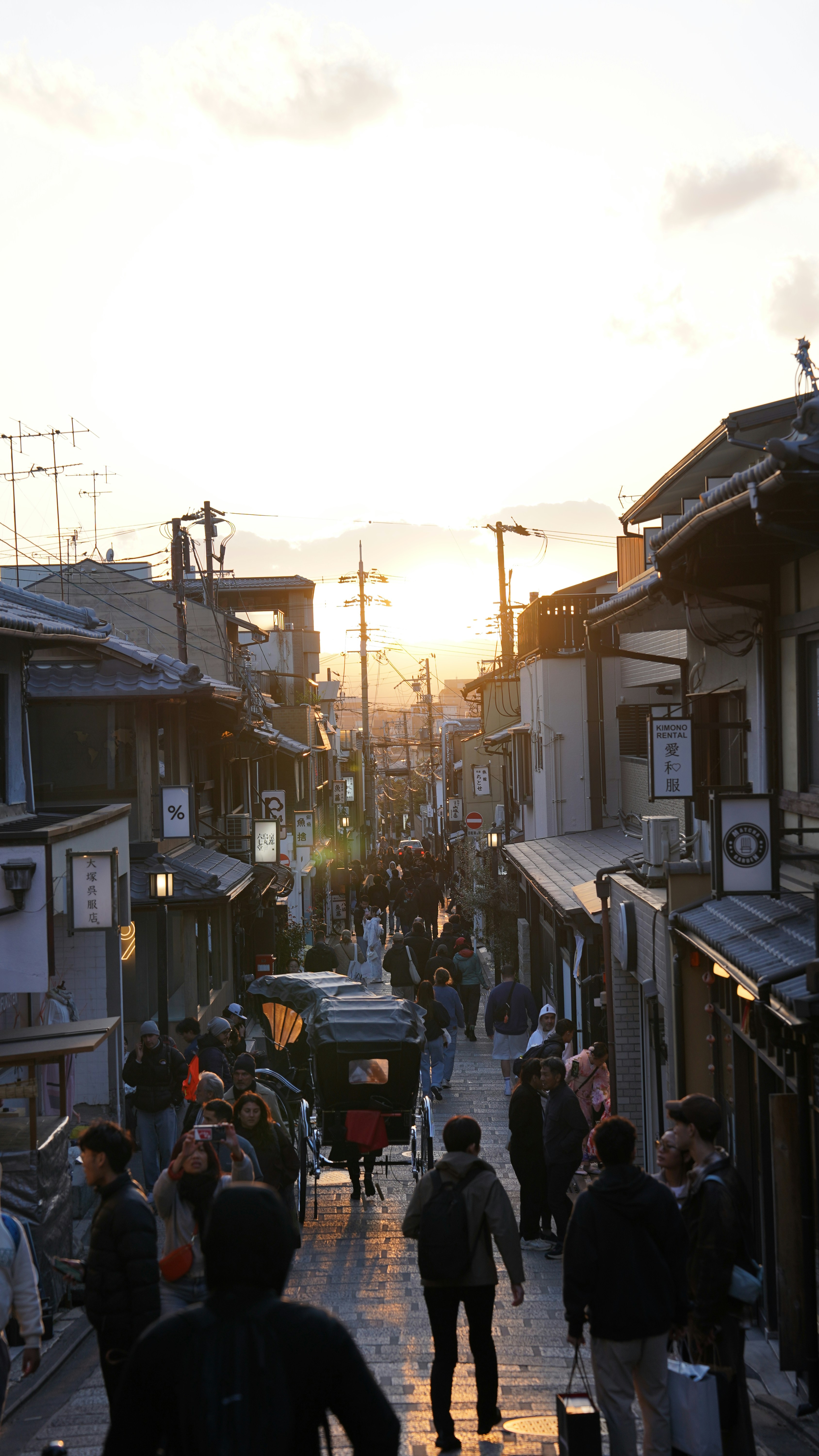 Sunset Pulse Through a Lantern-Lit Street