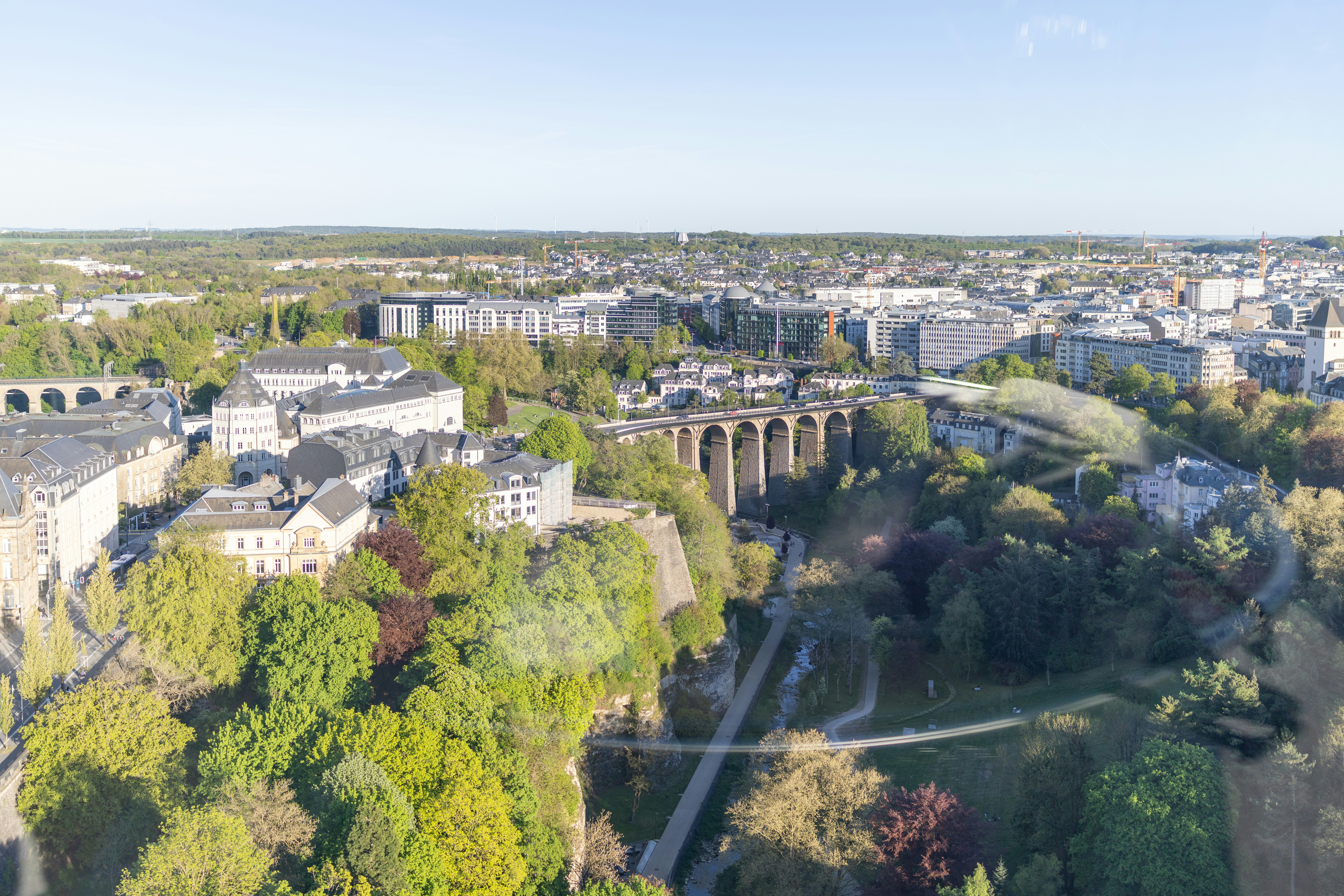 Aerial Mosaic: The Riverside Bridge and Crescent of Green