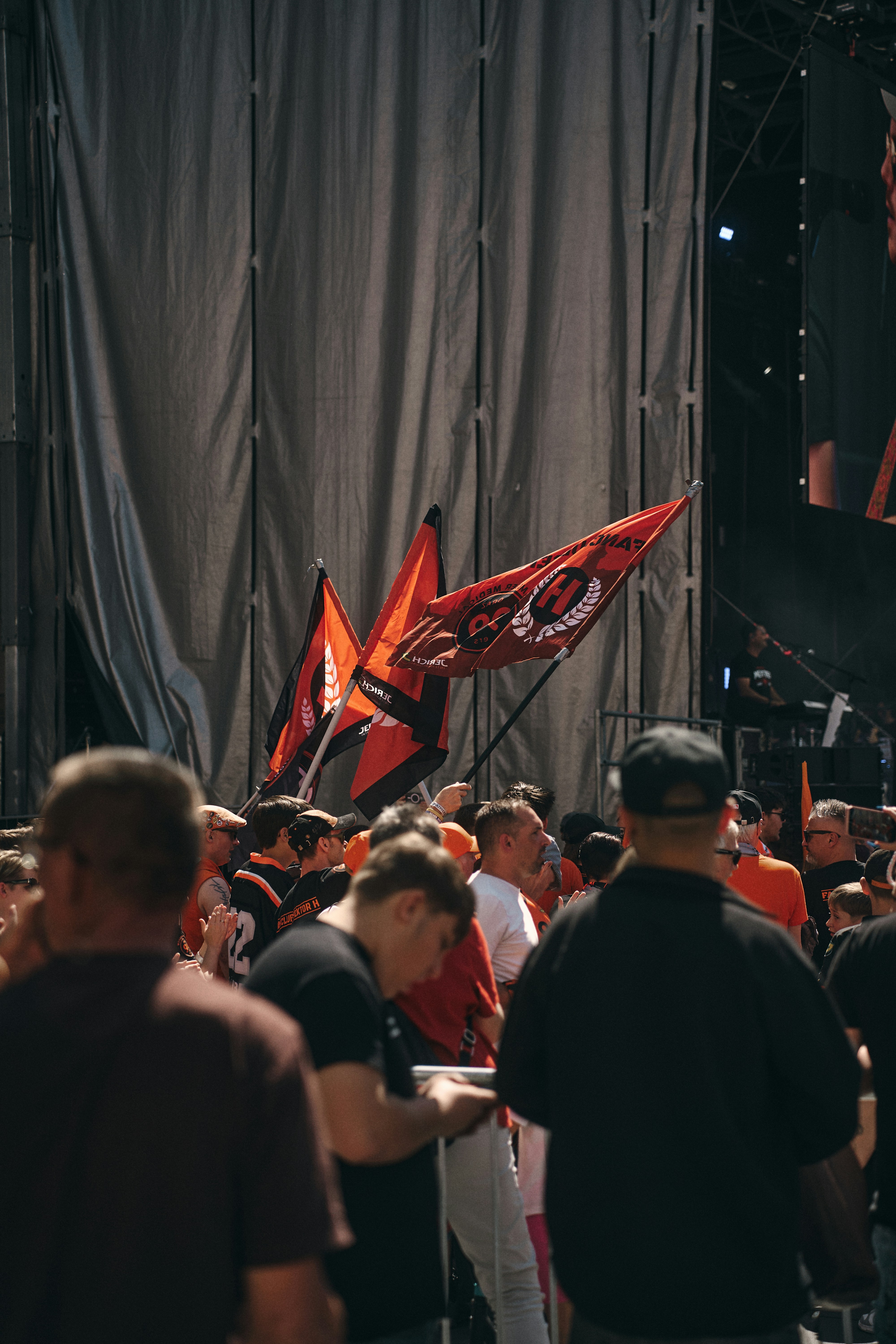 Flags in the Crowd: A Moment of Rally Energy