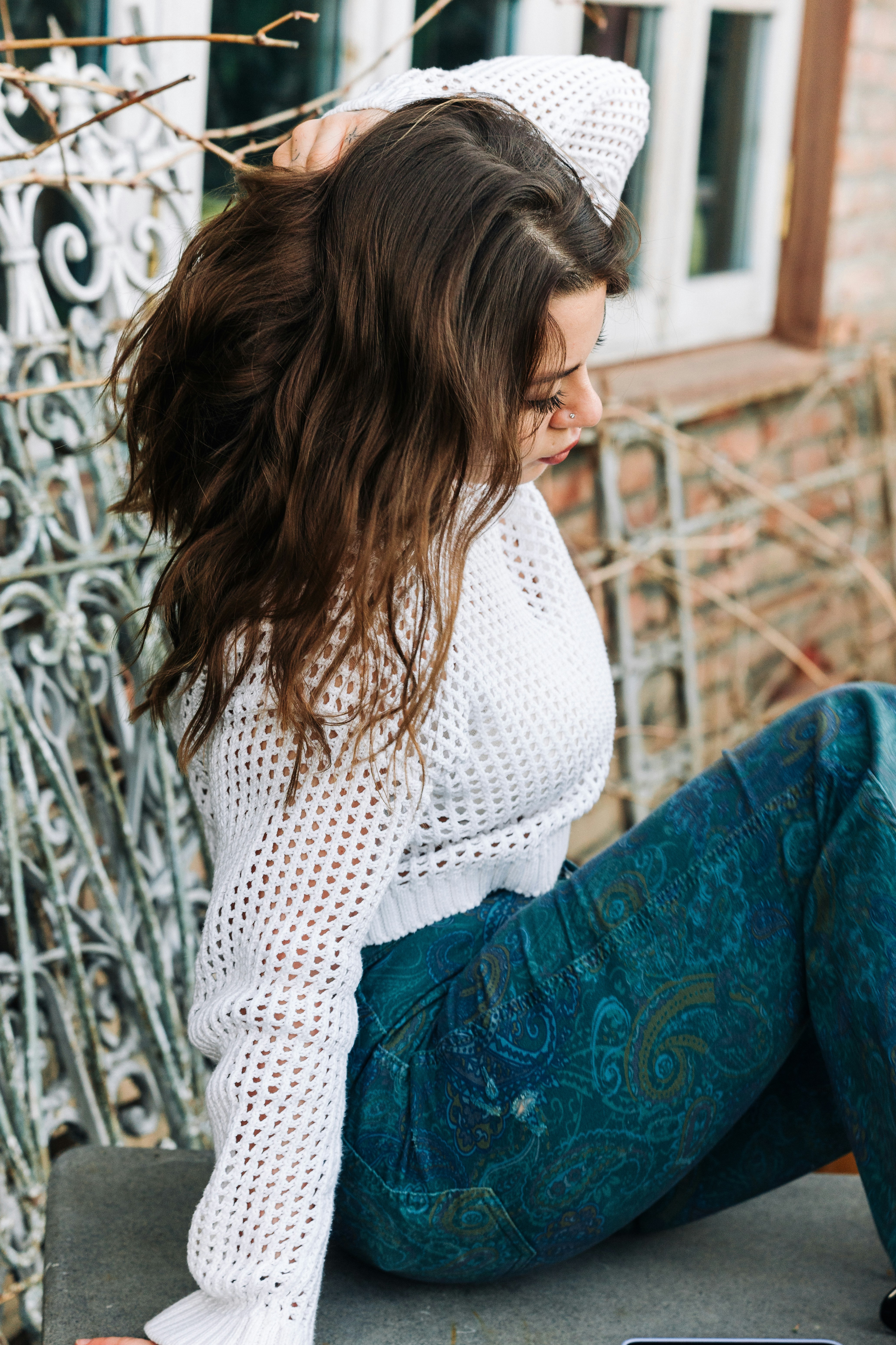 Soft Light in Indigo Denim and White Knit