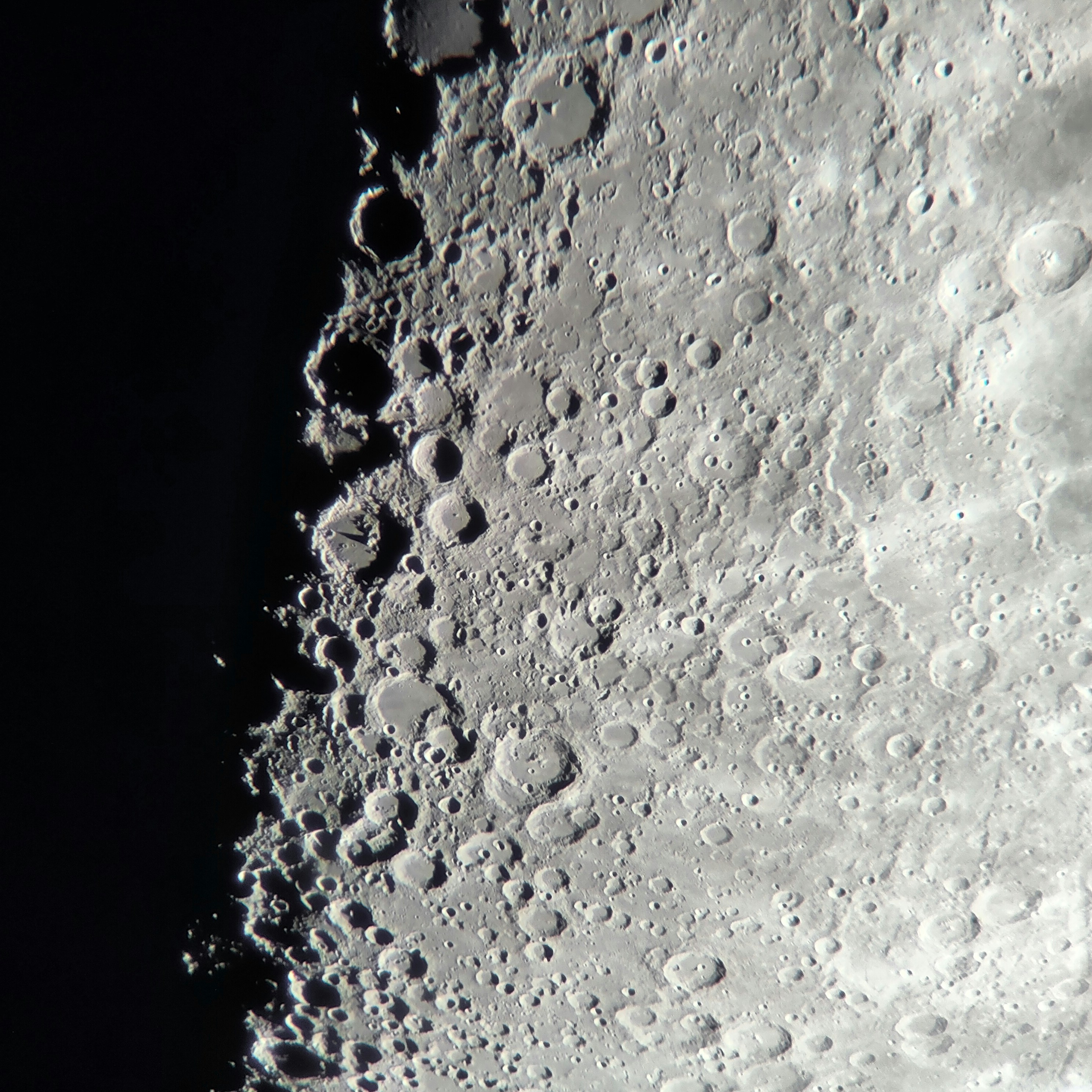 The Moon's Edge: Craters in Sharp Contour
