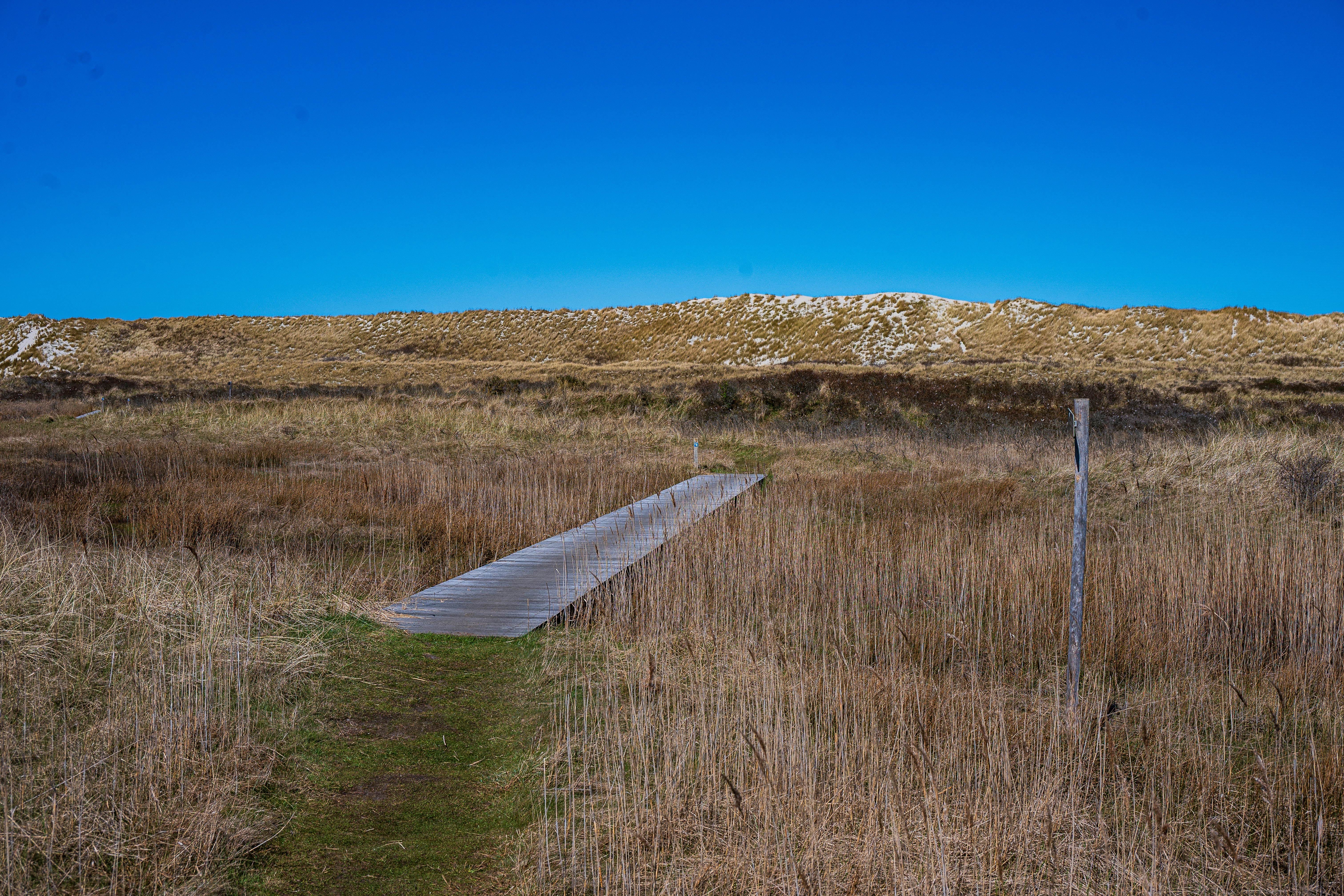 Distant Ridge Under a Striking Blue Sky
