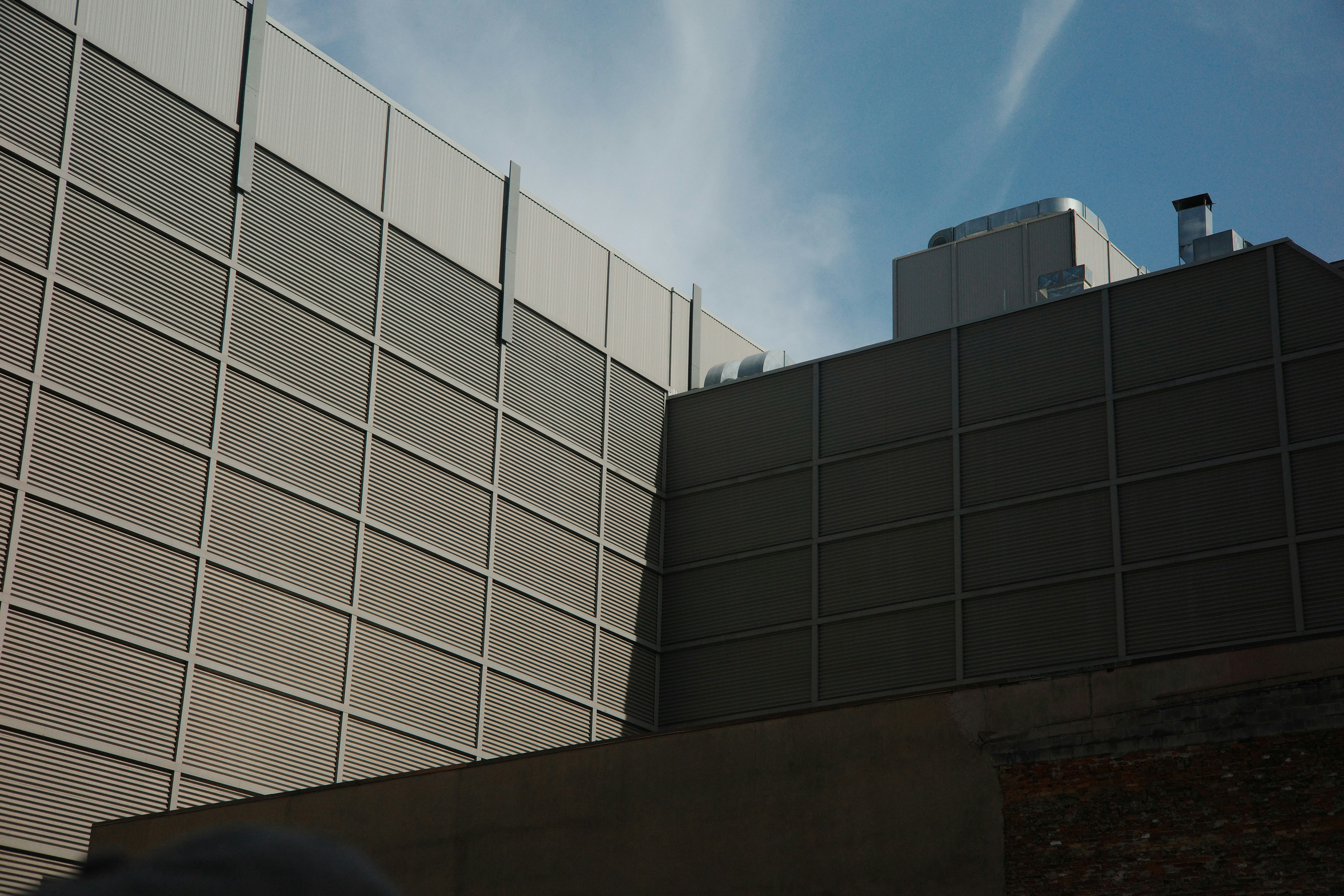 Concrete Gridscape Under a Clear Sky