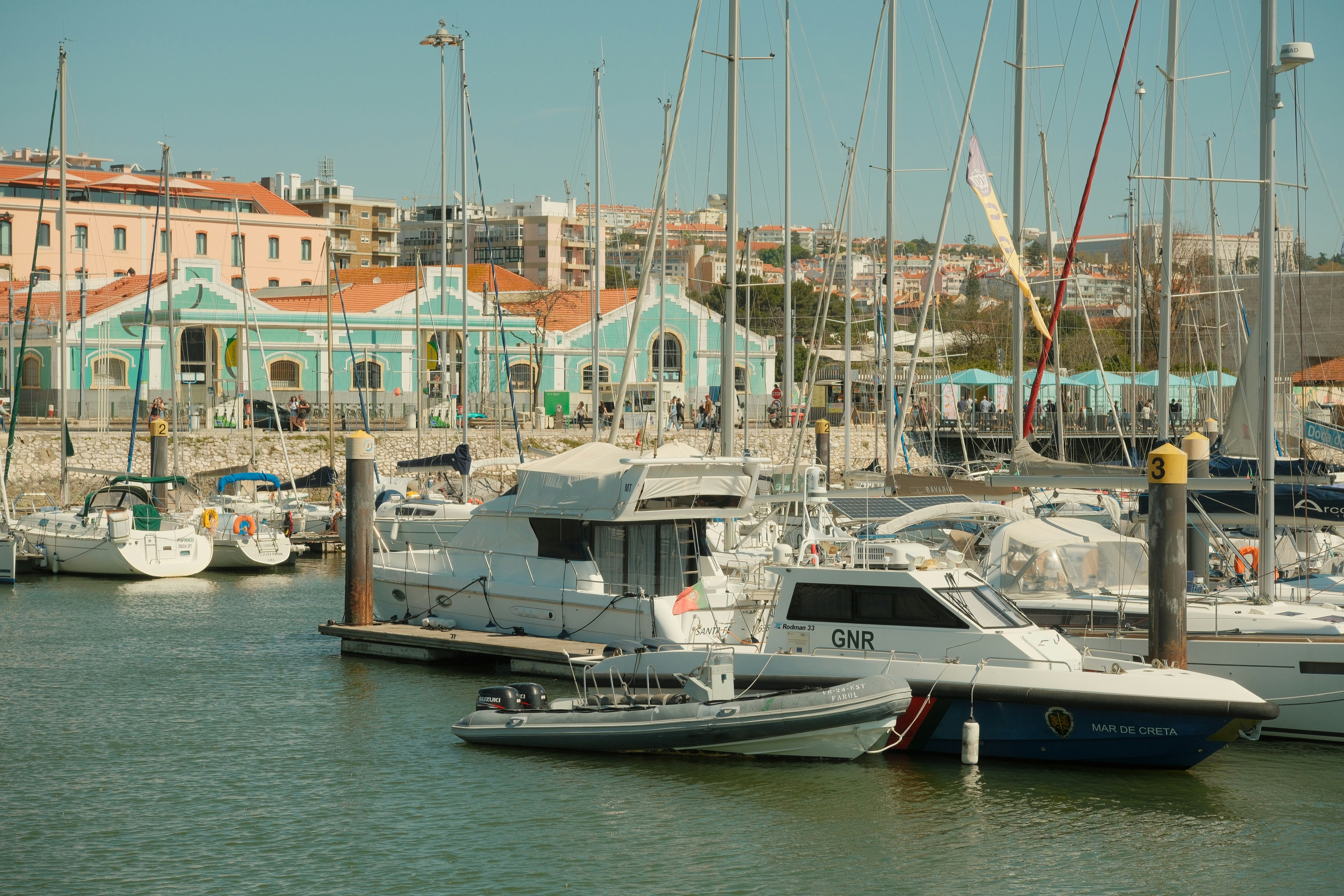 Marina Glass and Sails at Dusk