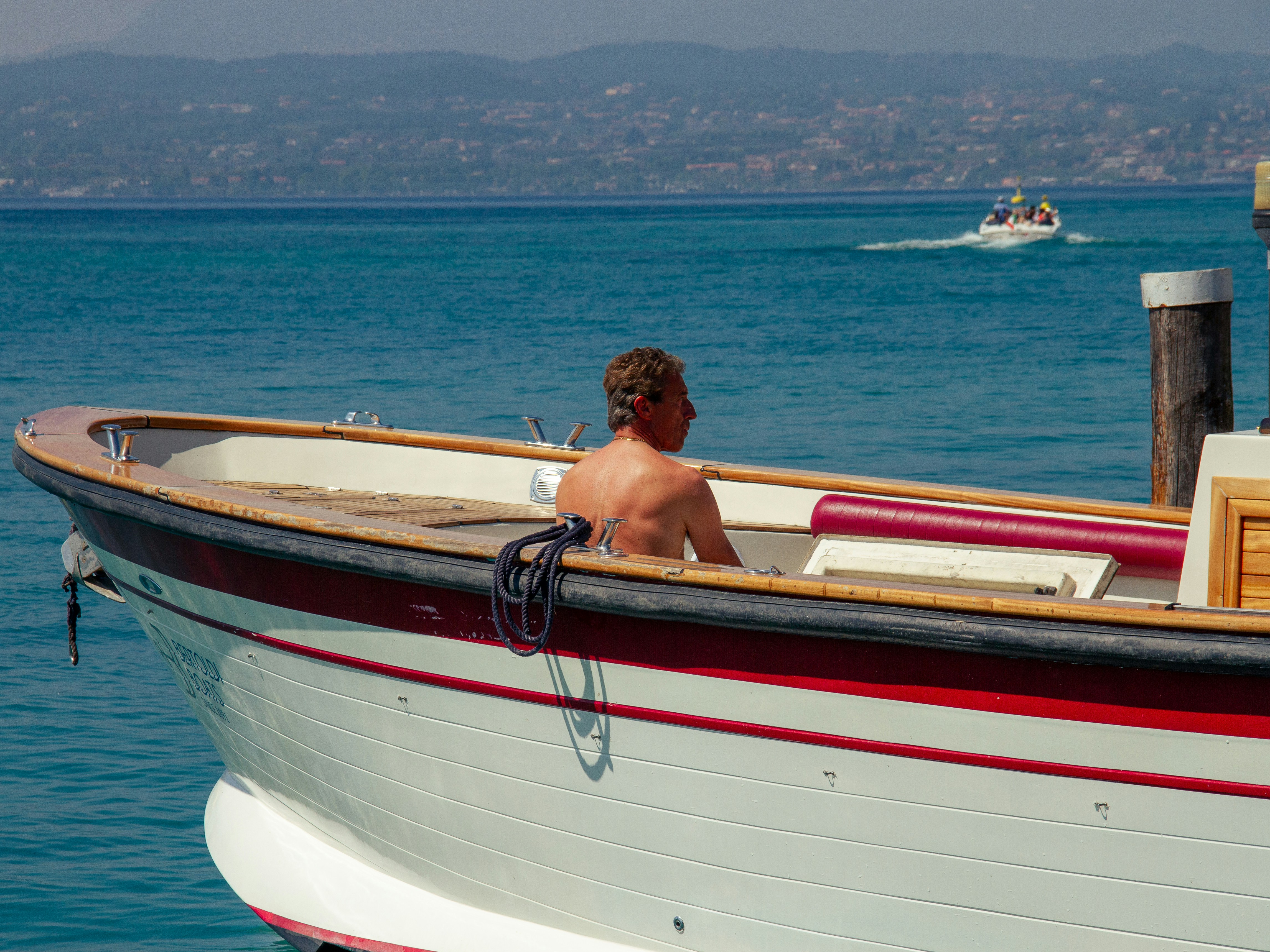 Boat at Rest: Sunlit Guzlan Sea