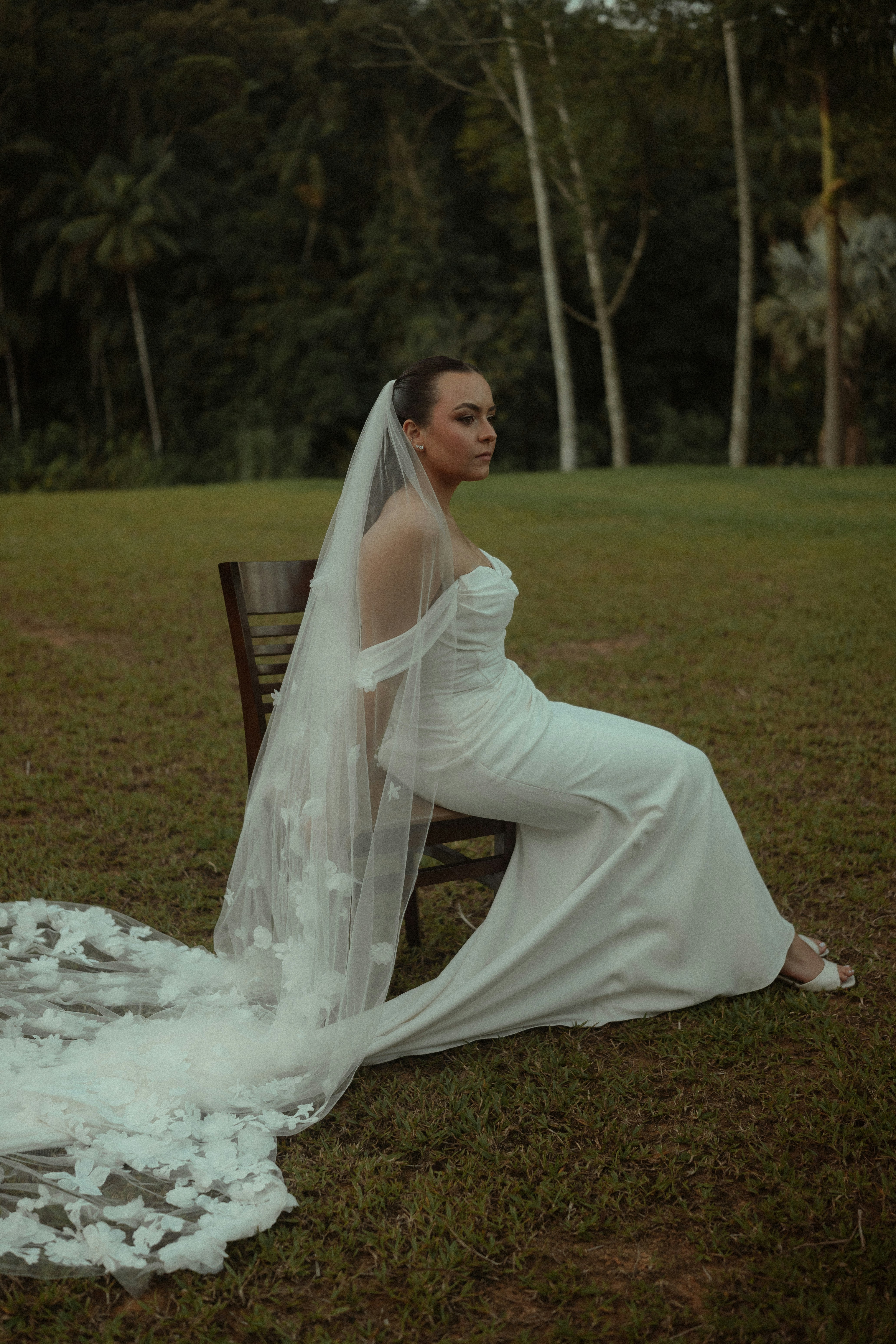 Bride in Quiet Ceremony of Evening Light