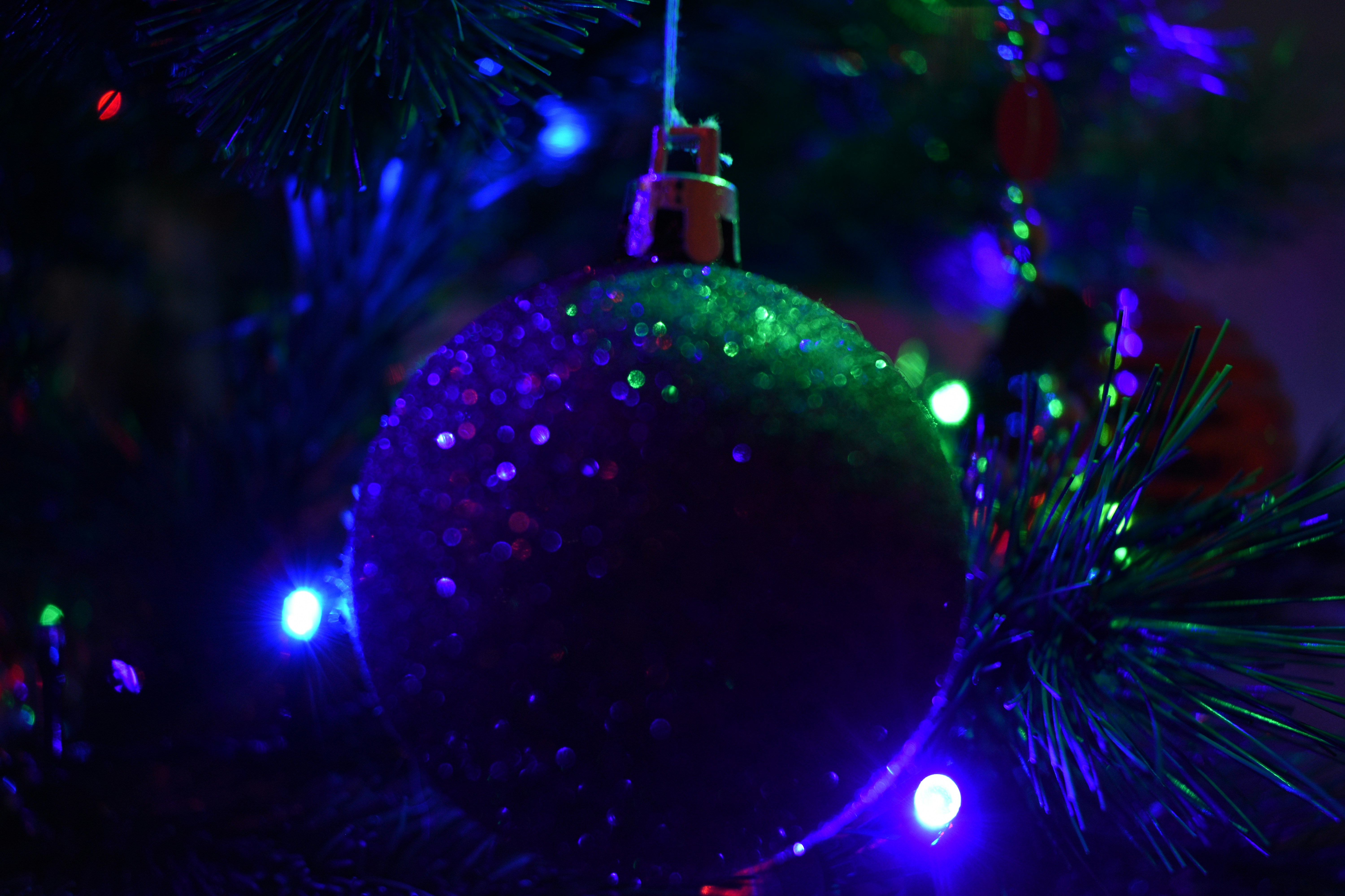 Glowing Ornament in Deep Blue Holiday Glow