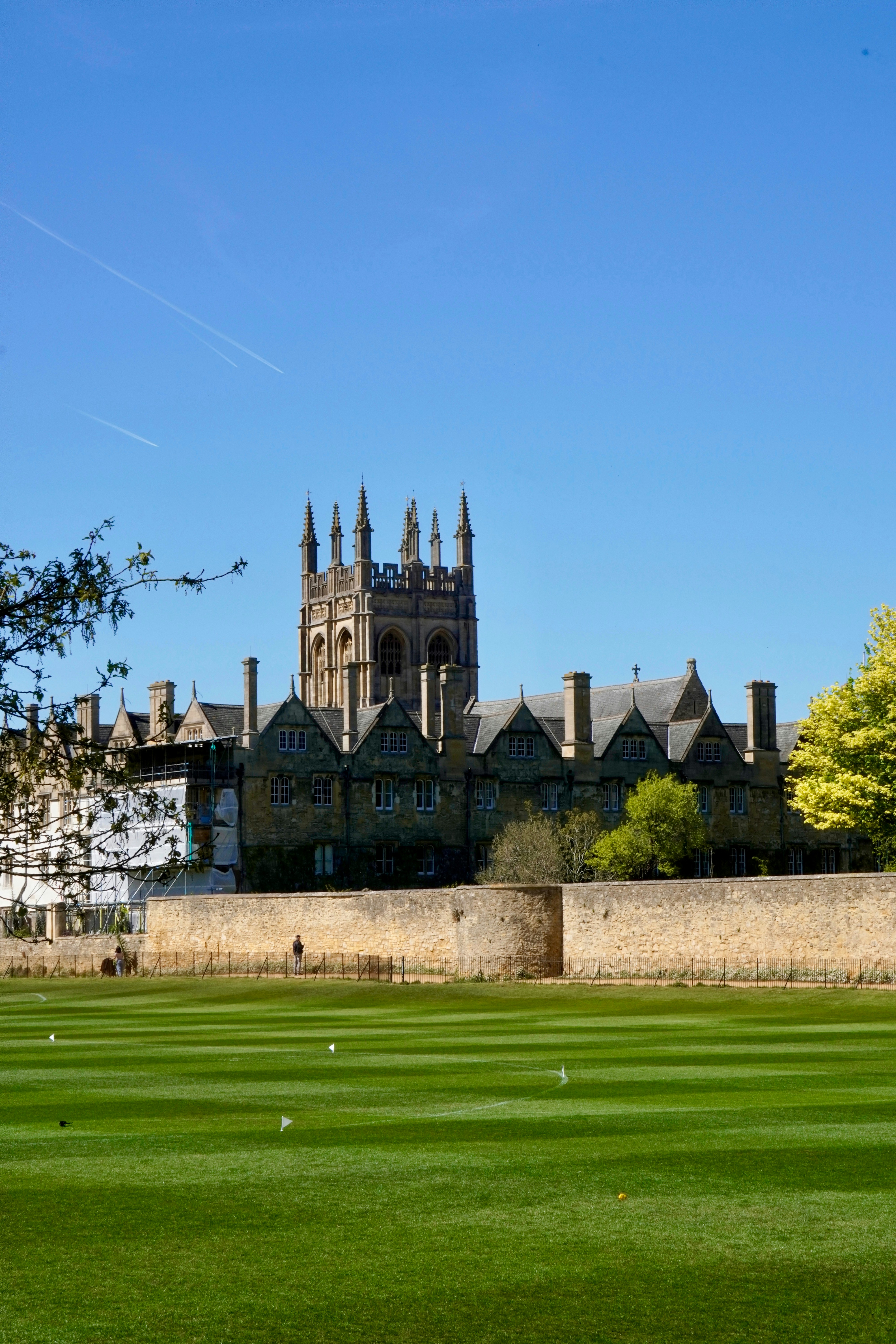 Ivory Towers and Verdant Field: A College Quad at Dusk