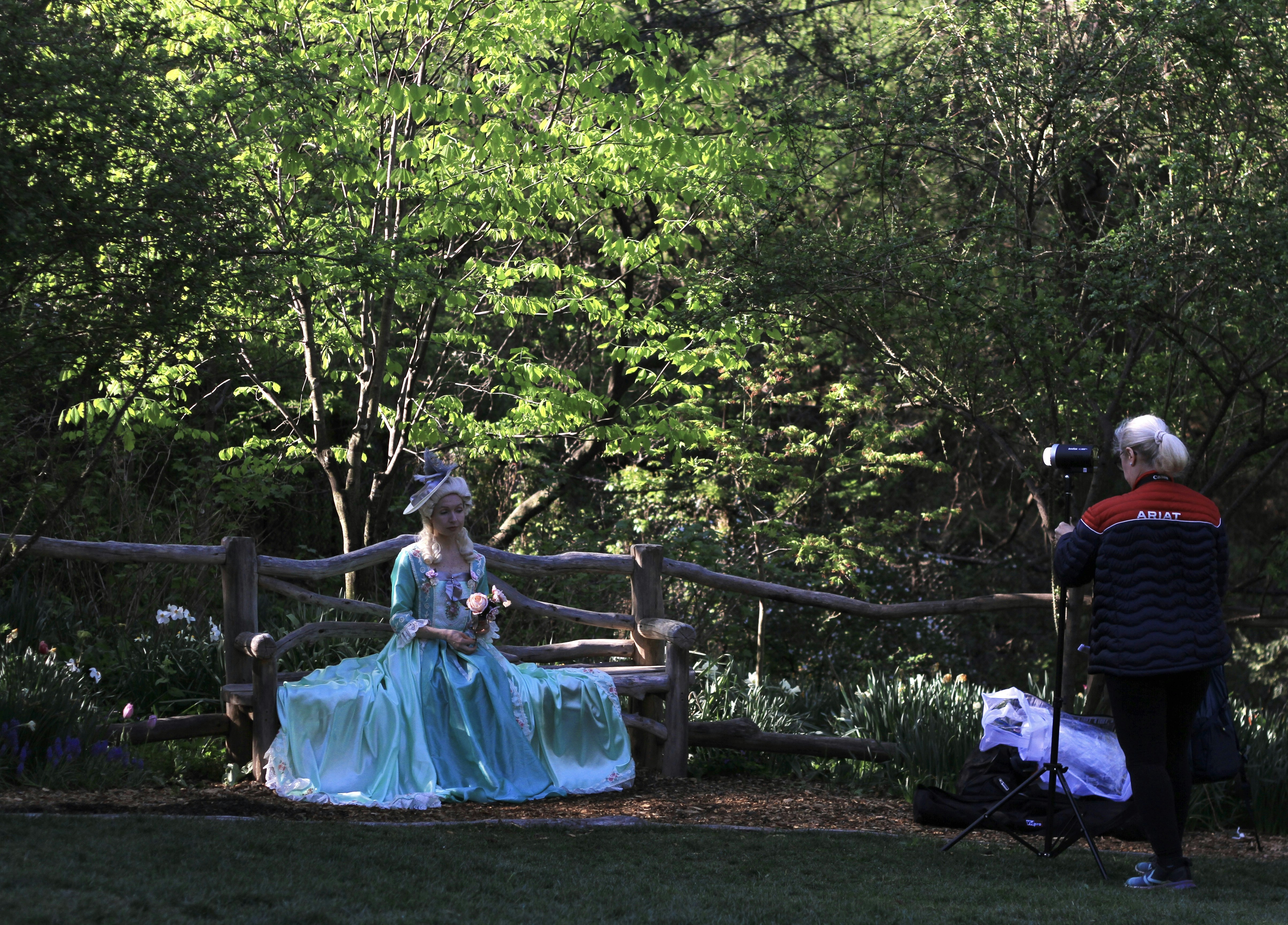 Blue Gown in the Garden: Portrait Session in Dappled Light