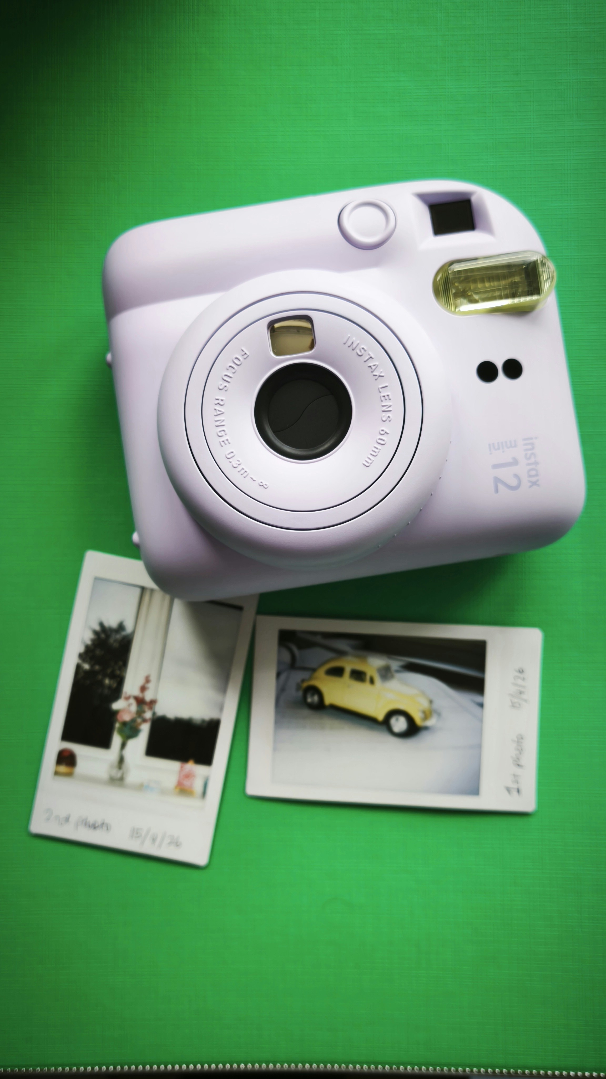 Pastel Polaroid: A White Instax with a Yellow Memory