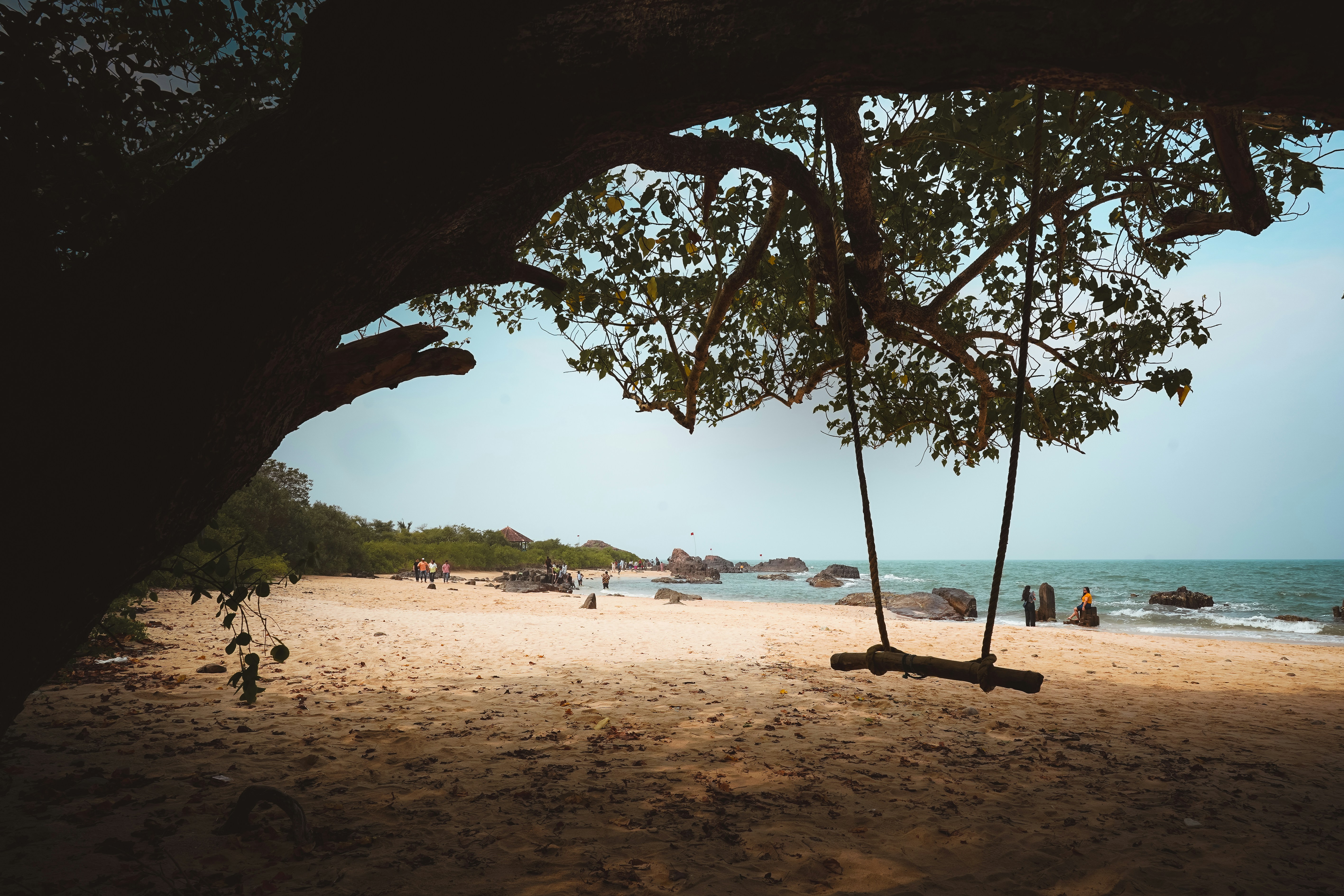 Shadowed Swing at the Sunset Beach