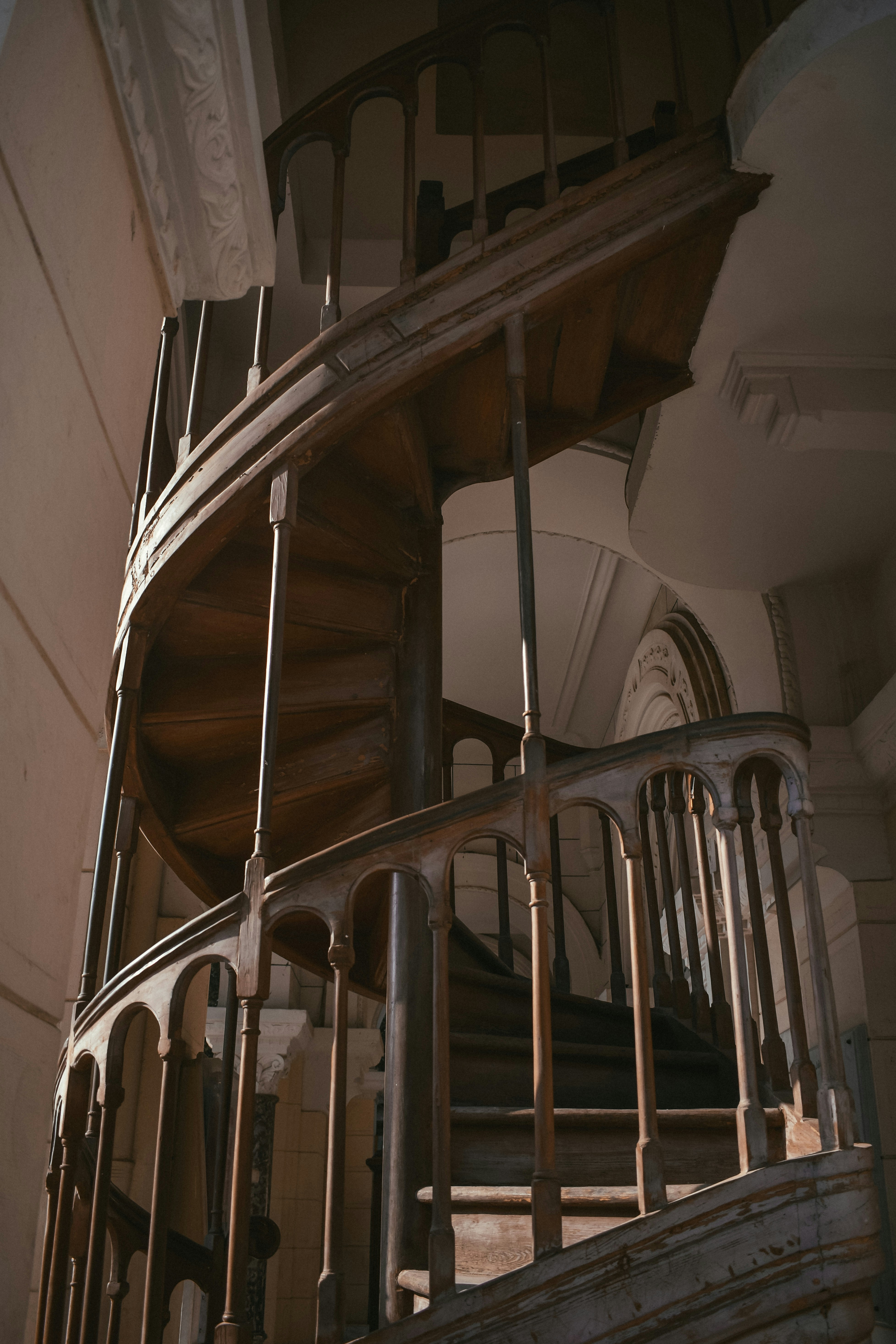 Spiral Staircase in Quiet Descent