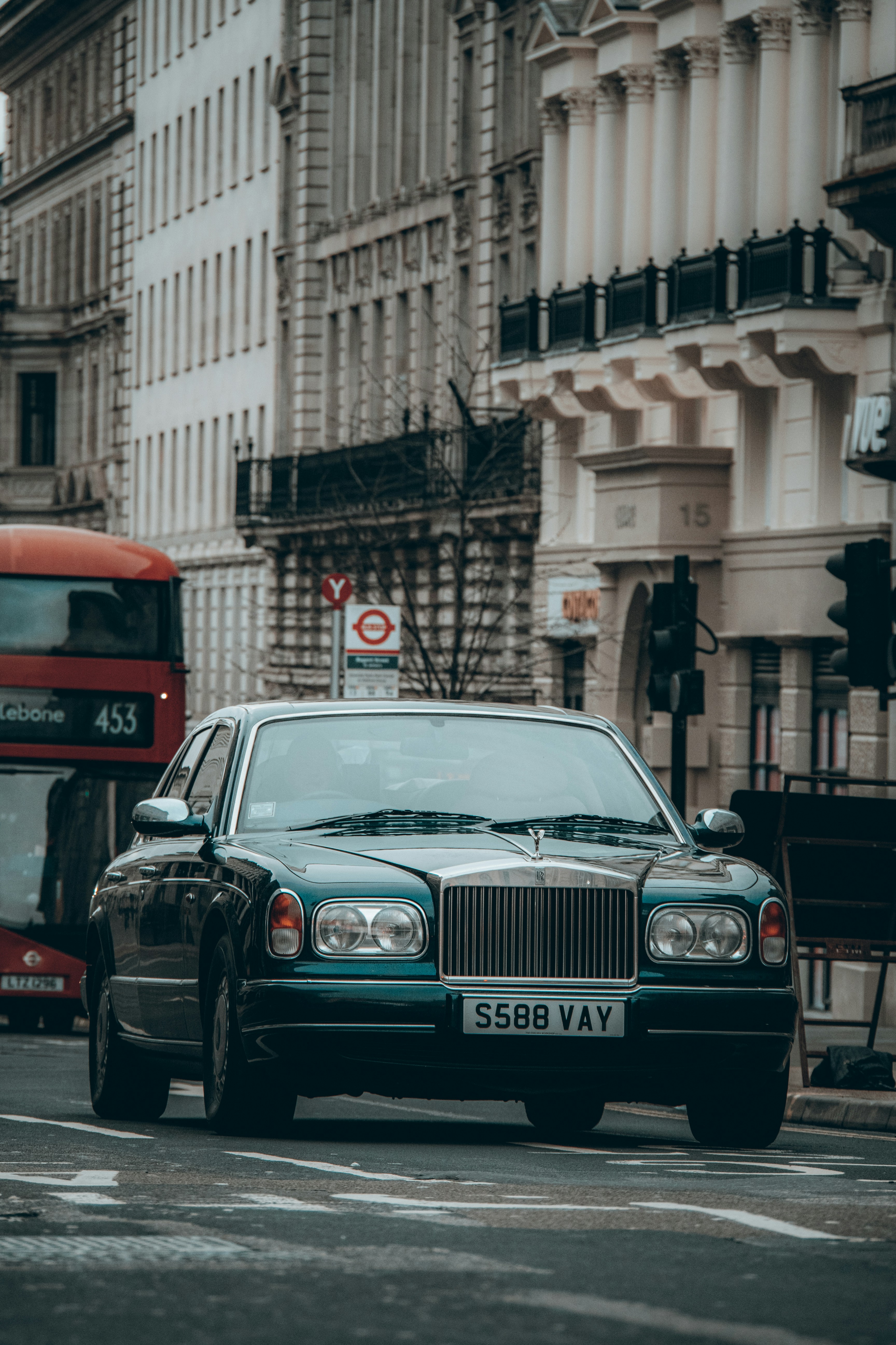 London-Tinted Rolls Royce: A Classic Car in the City Frame