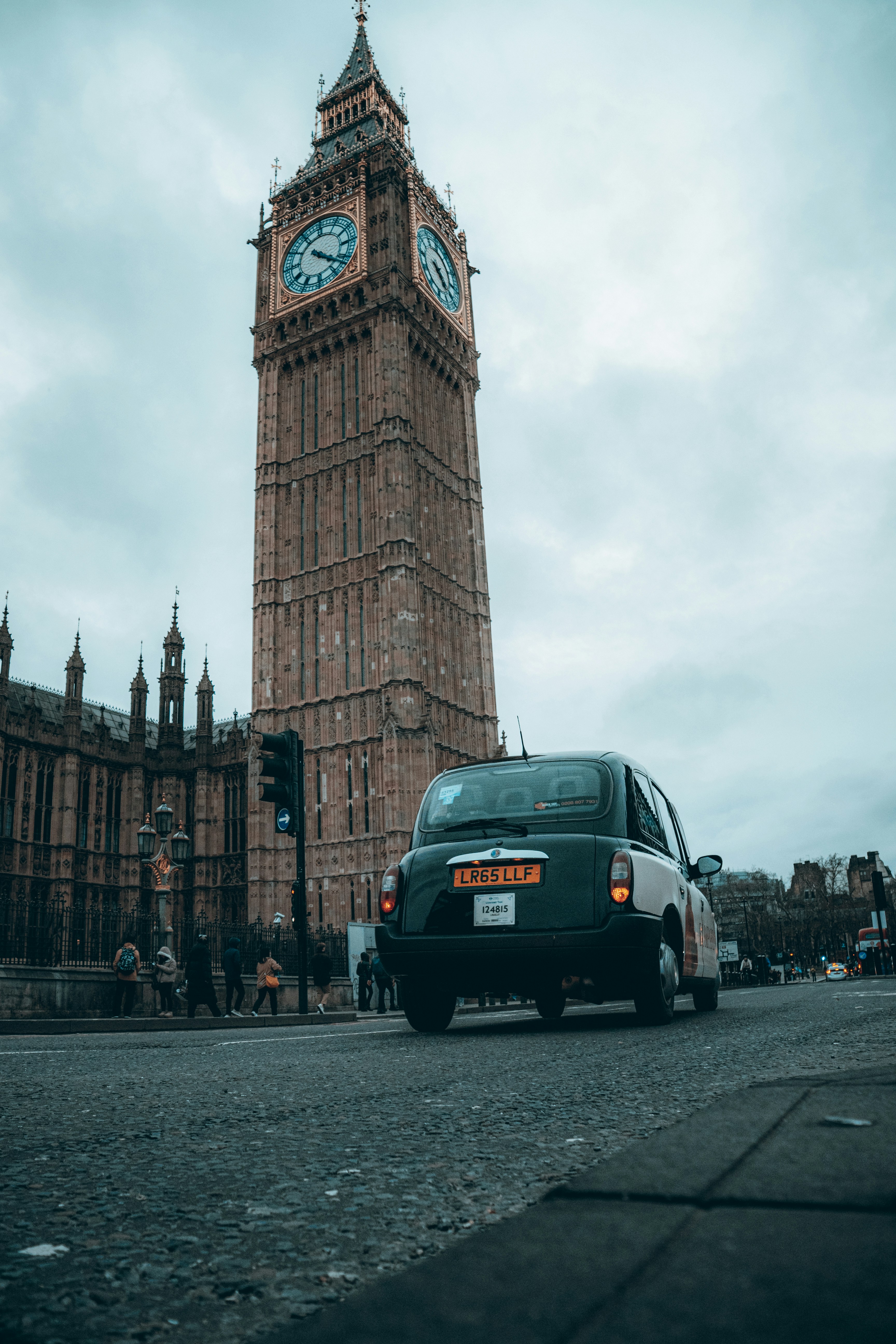 London’s Clocktower and Taxi: A Street-Level Moment by Big Ben