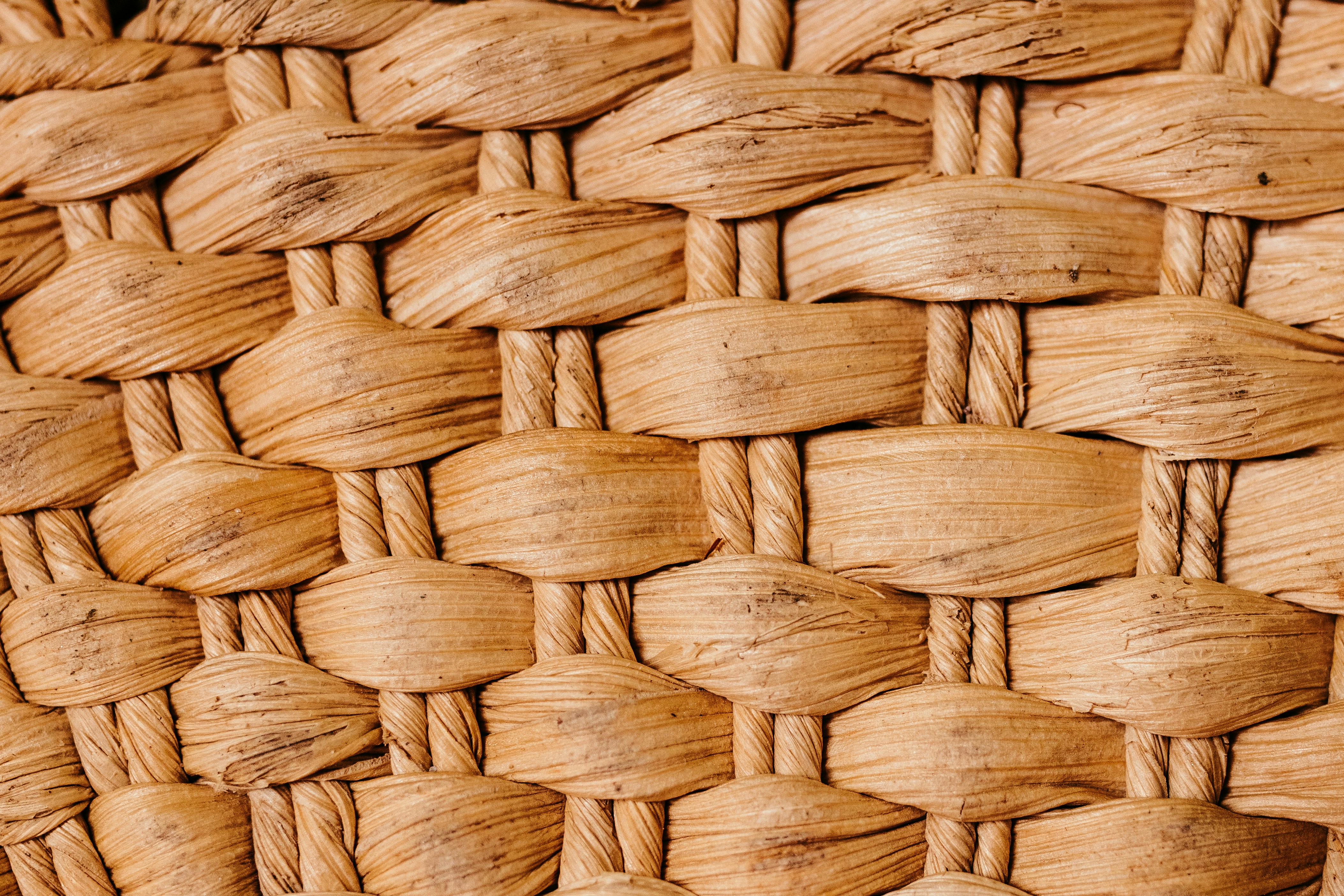 Close-knit Weave: Macro of Warm Rattan Strands