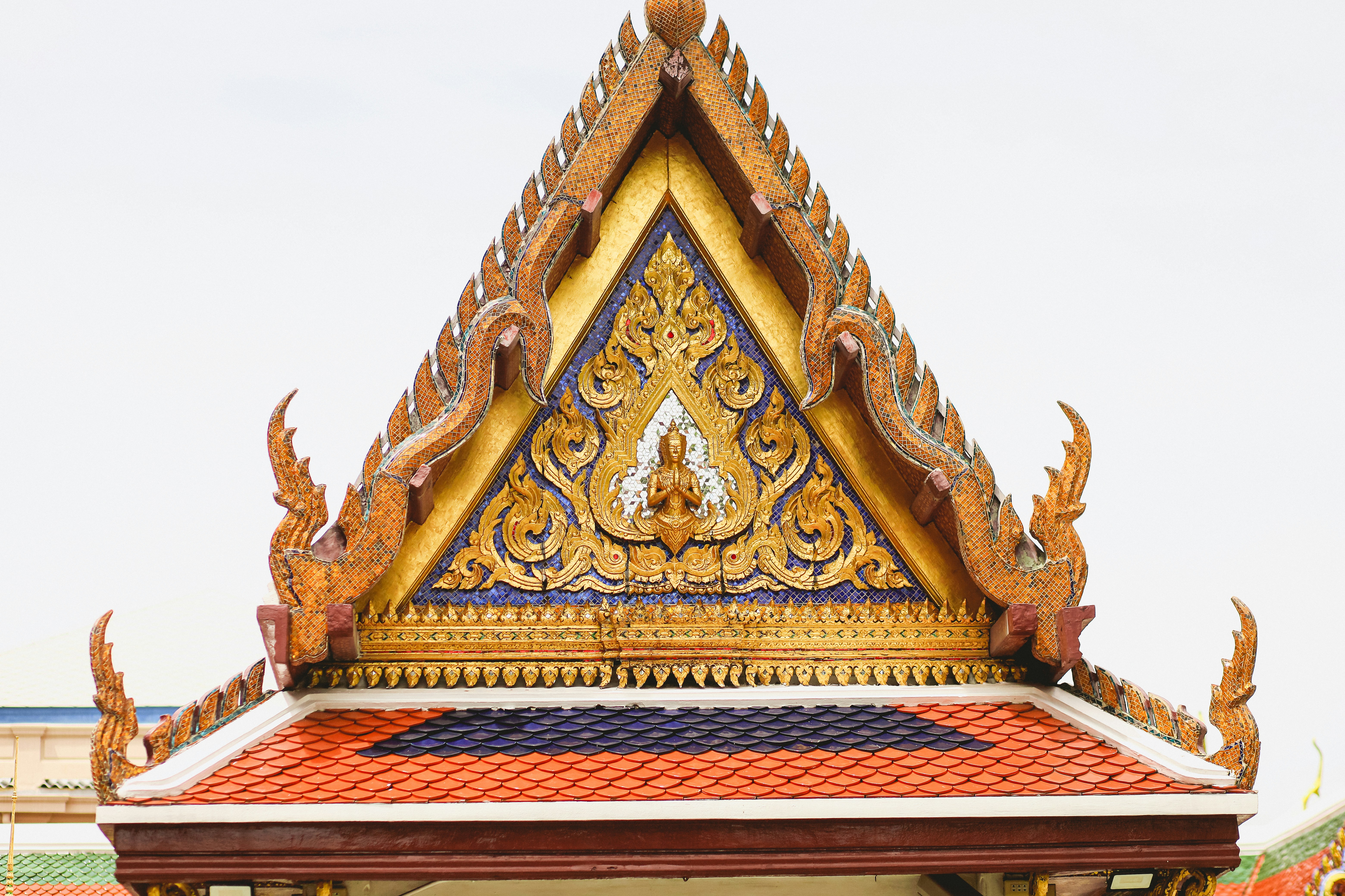 Ornate Temple Gable Reaching Skyward