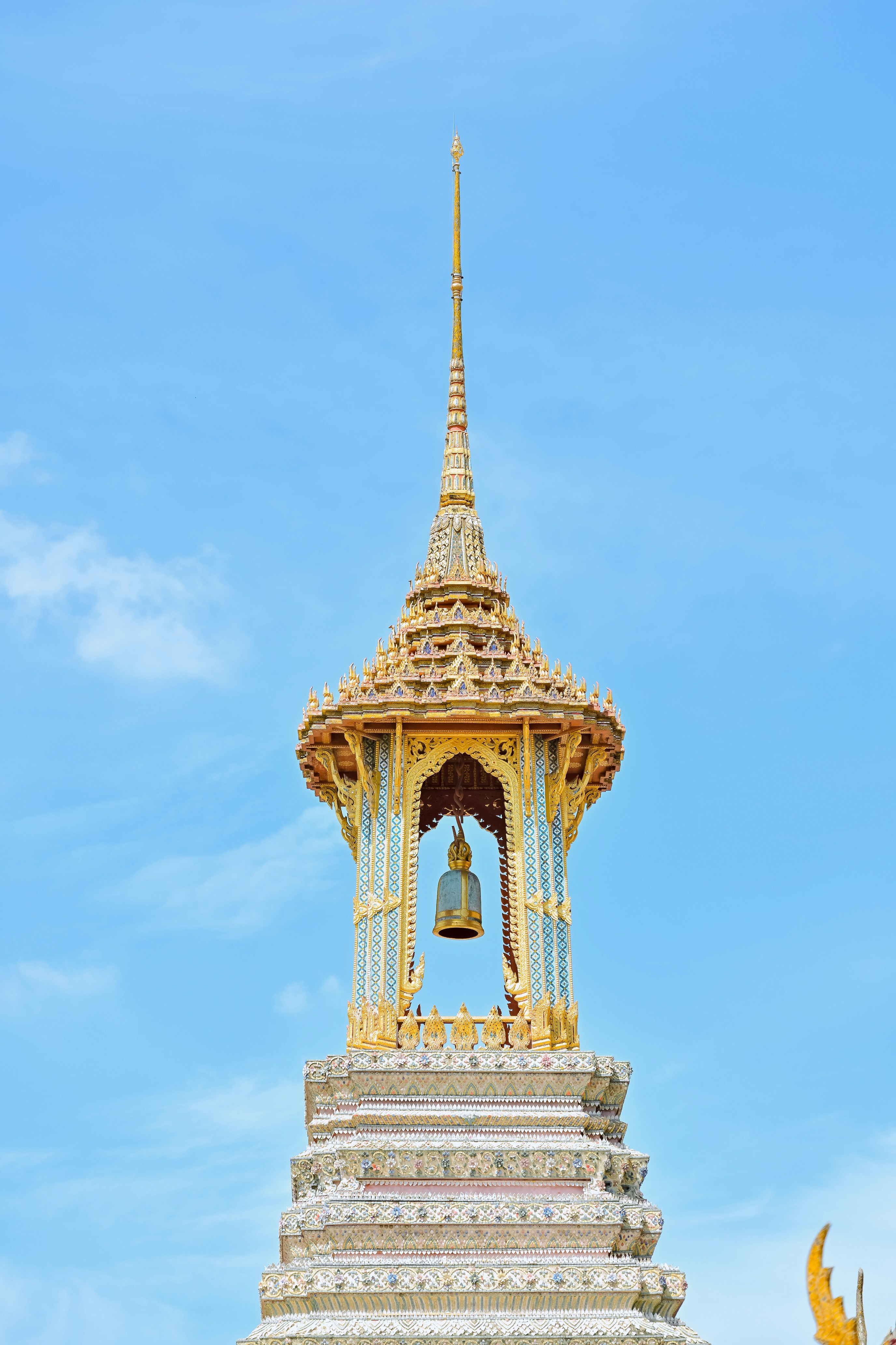 Golden Bell Spire Rising Against a Cerulean Sky