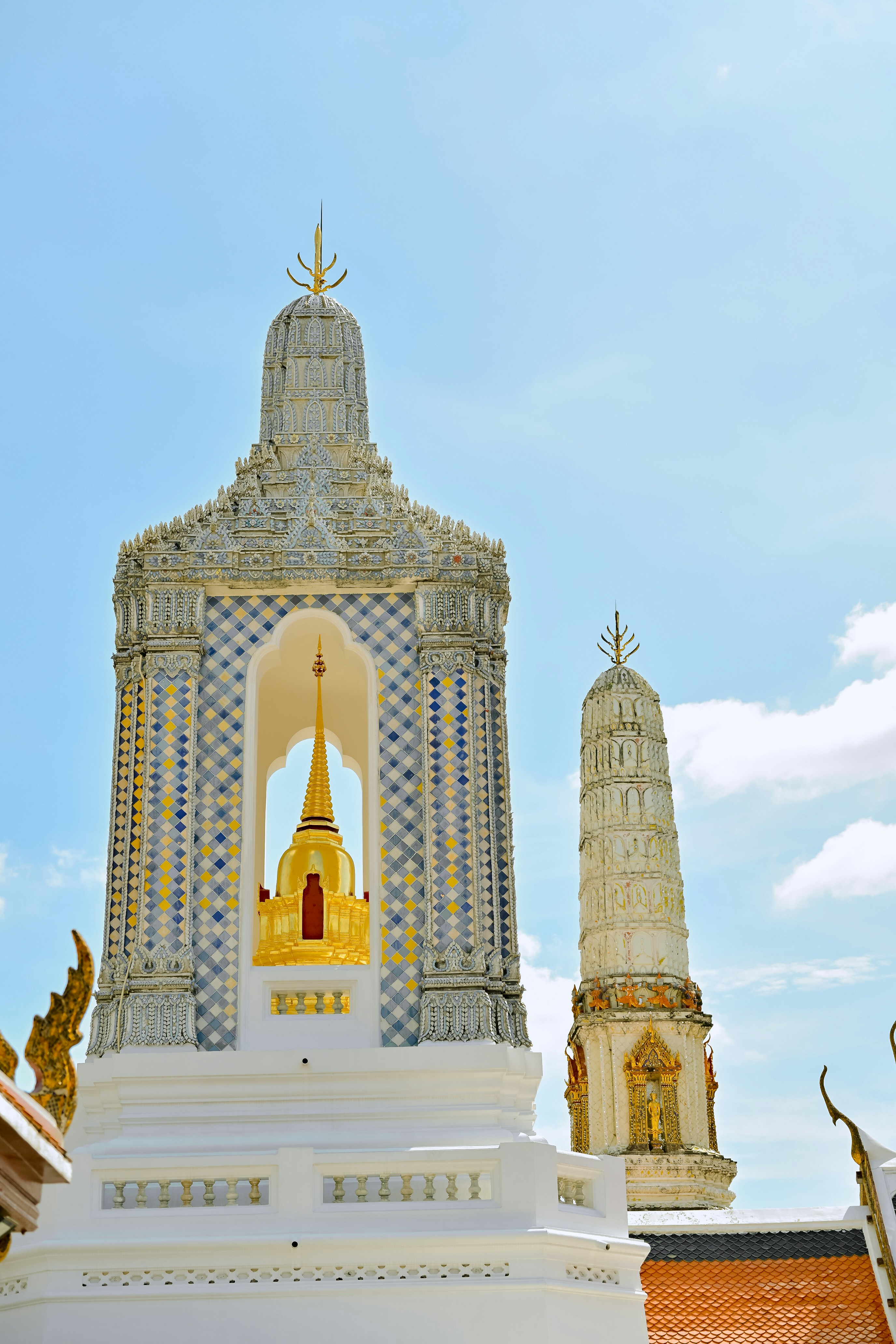 Golden Stupa Towers Against a Cerulean Sky