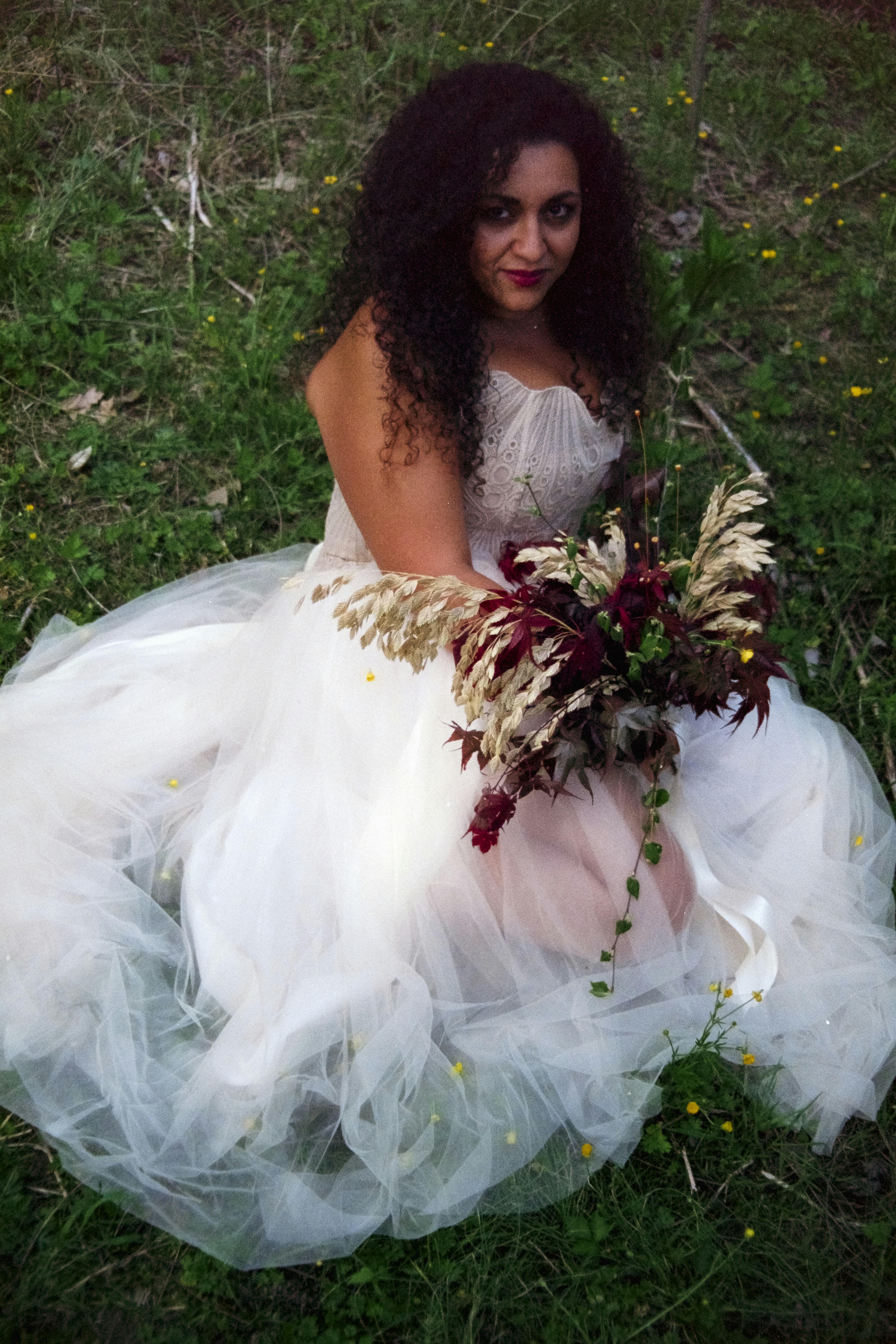 Bride in a Misty Meadow: A Portrait of Quiet Radiance