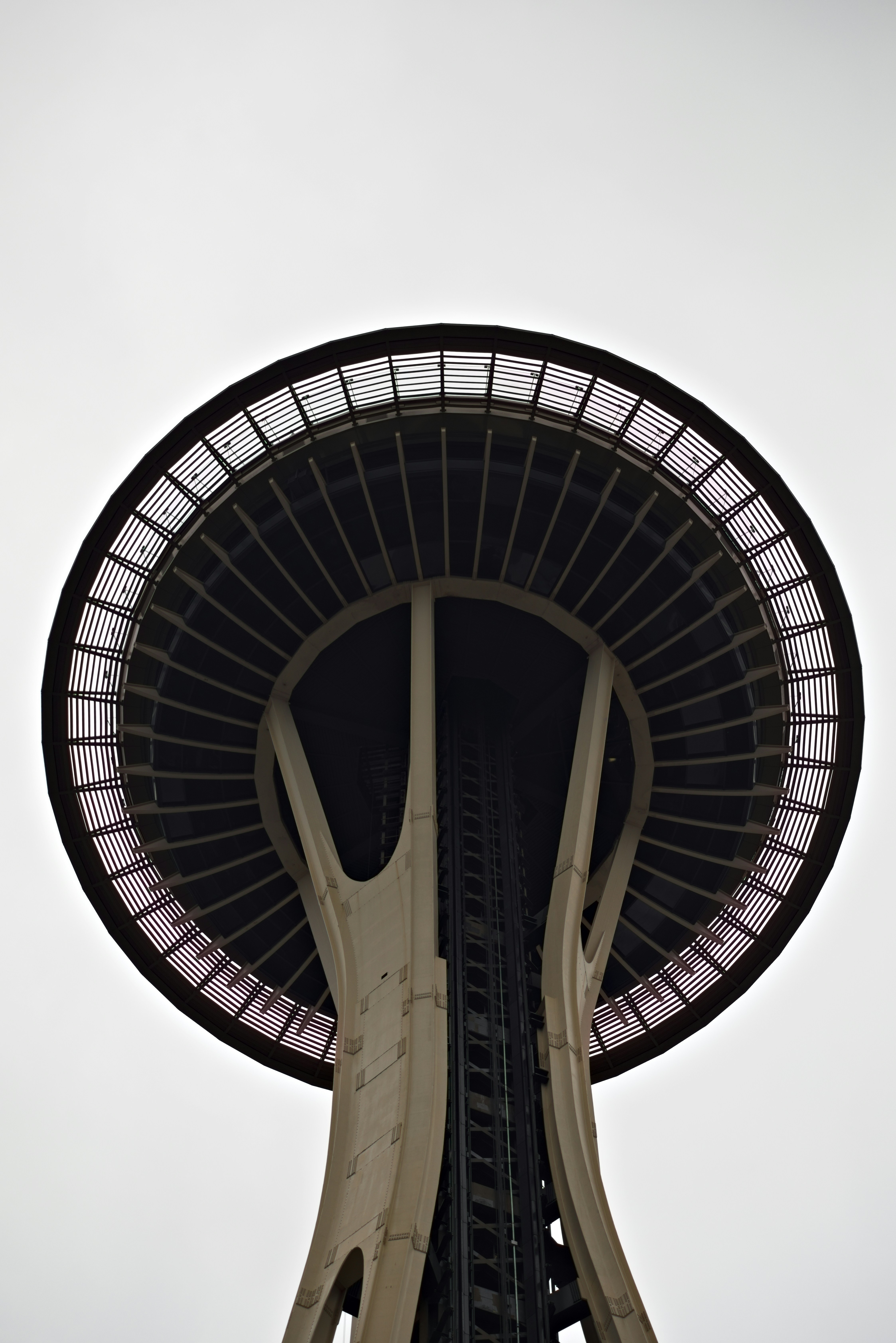 The Skewed Beacon: Space Needle Silhouette from Below