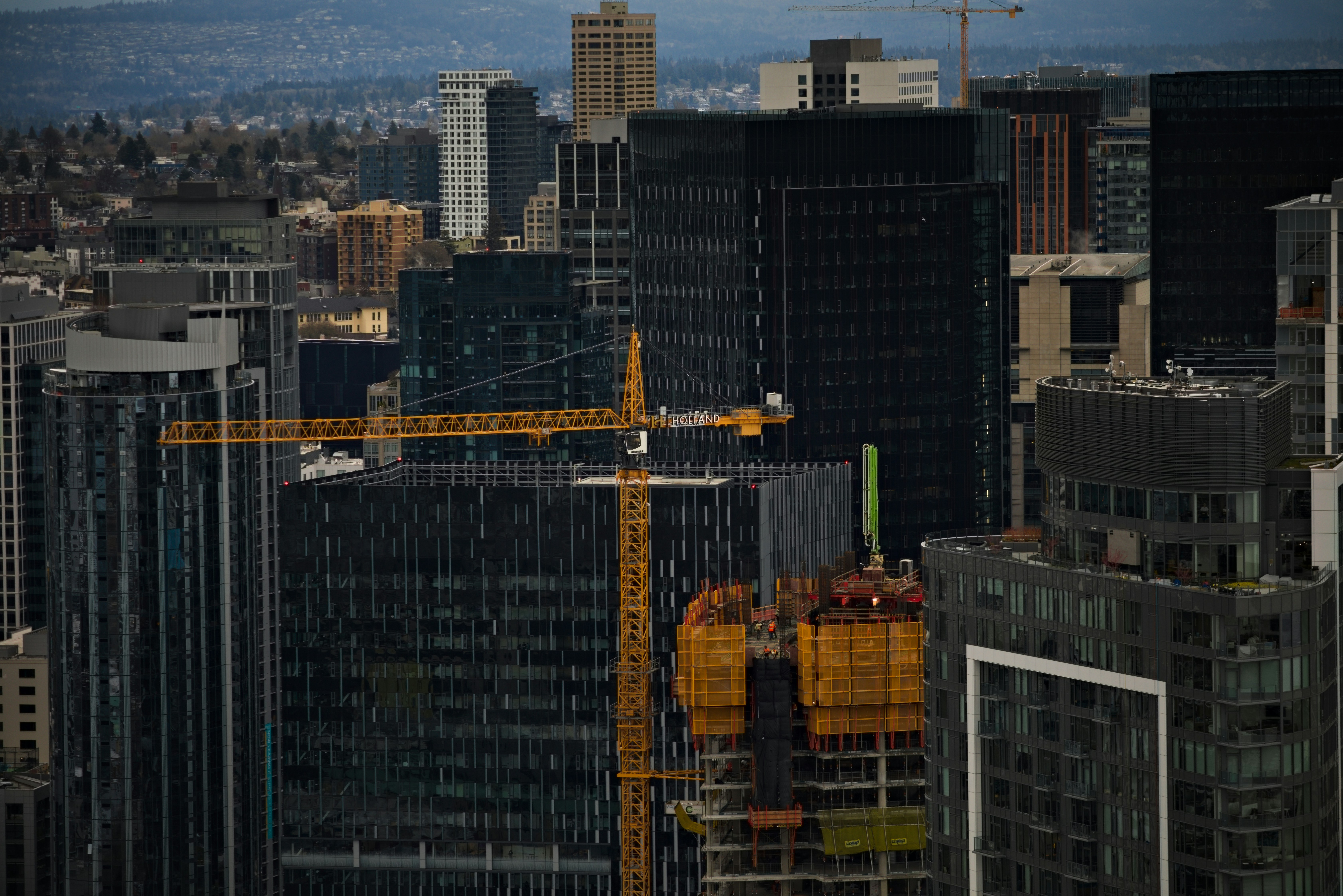 Crane Over the Skyline: A Moment Between Towers
