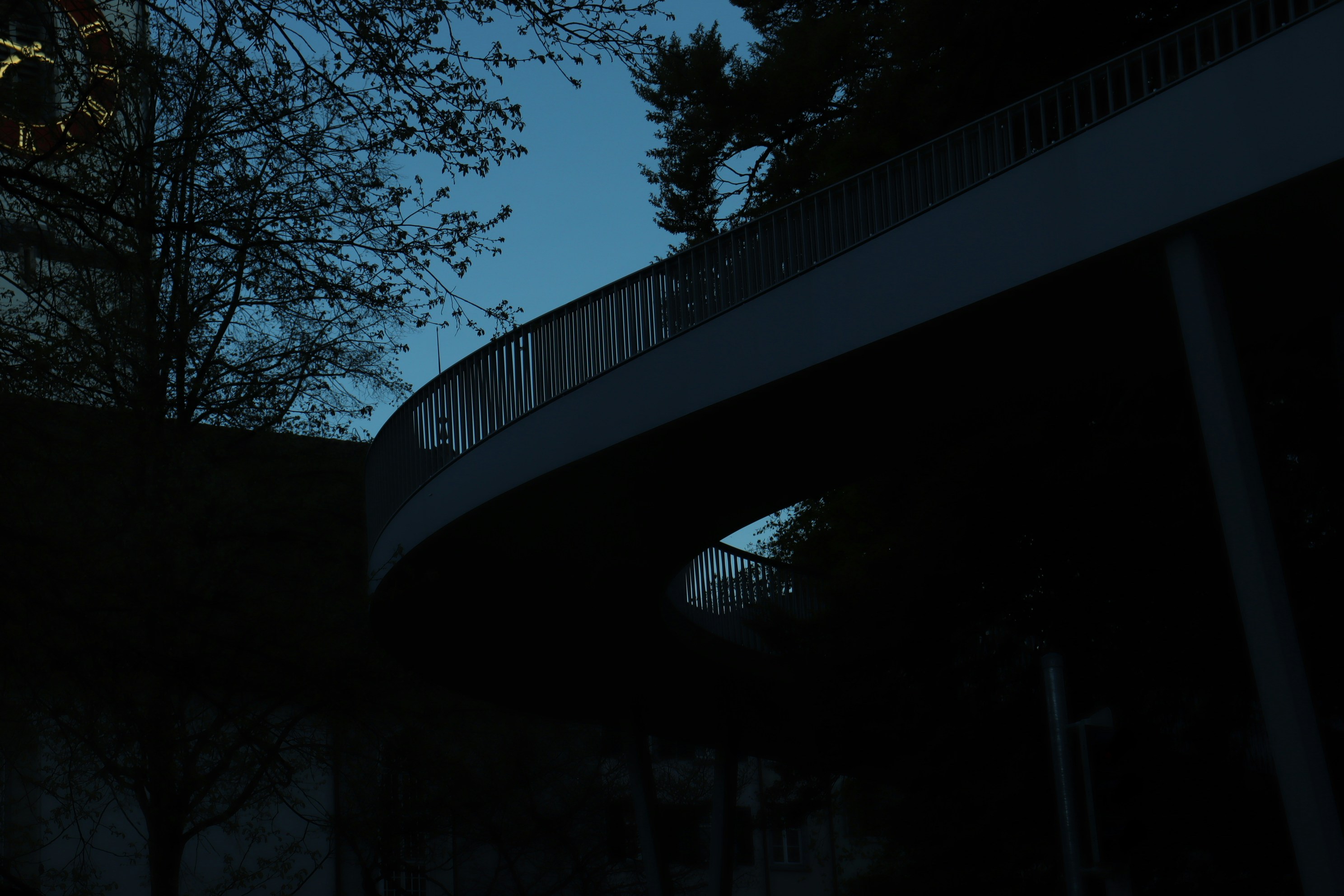Moonlit Overpass: A Quiet Curve in the Night