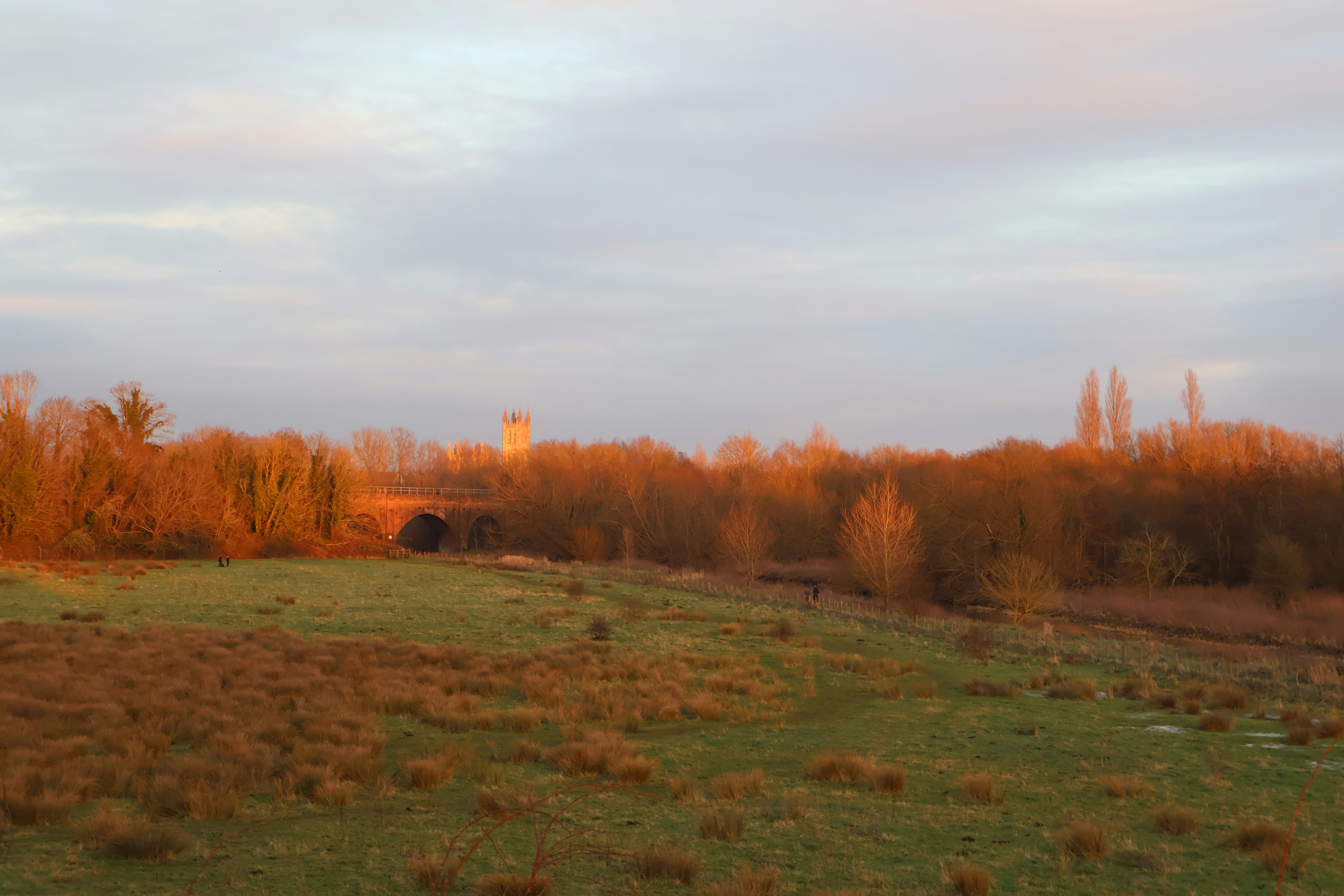 Low Sunlit Plain with Distant Structure