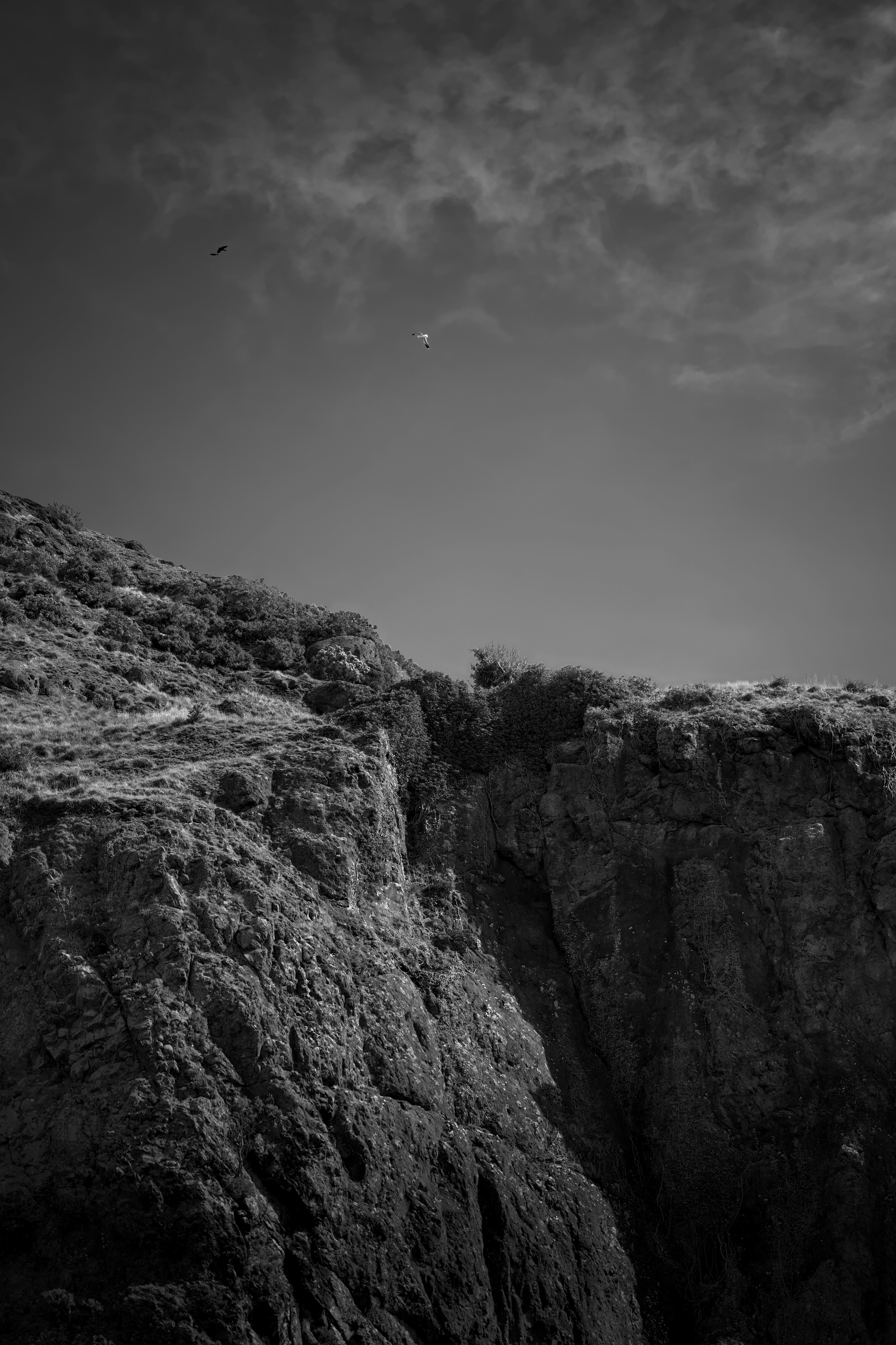 Edge of Silence: A Seabed Cliff Under Broad Skies