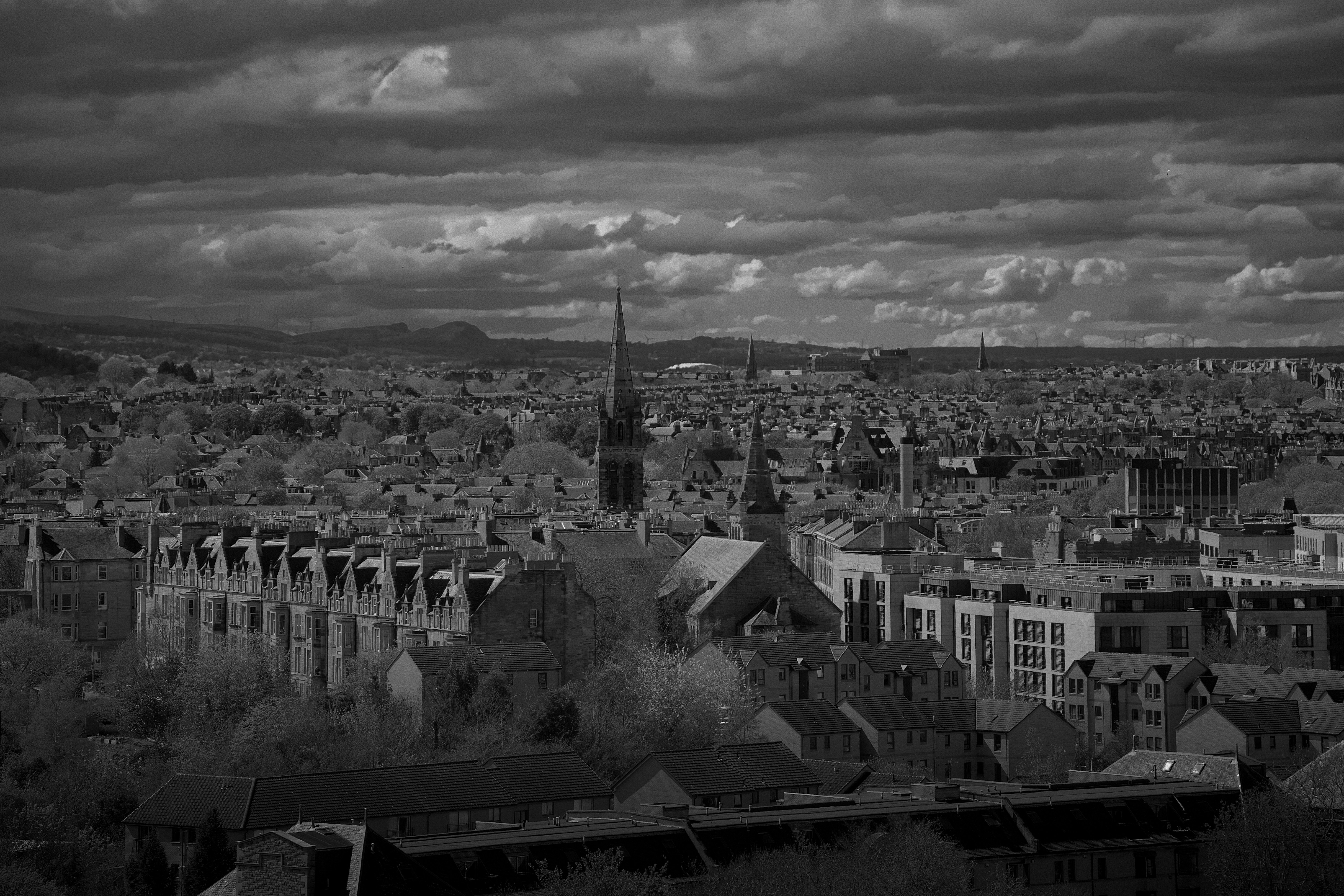 Midday Cathedral Spires Over a Wold of Rooftops
