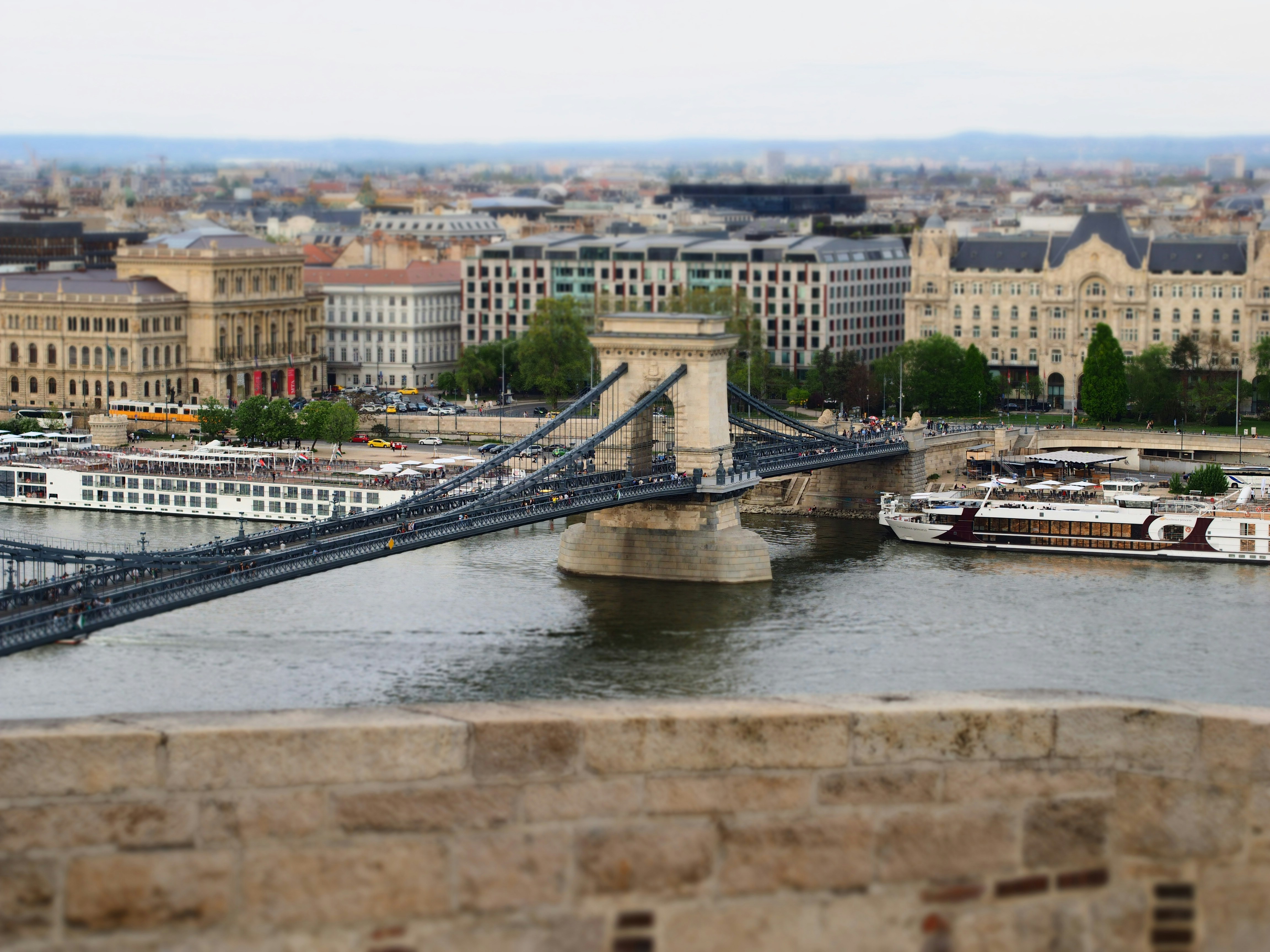 River, Bridge, and City Line: A Hungarian Scene from the Promenade