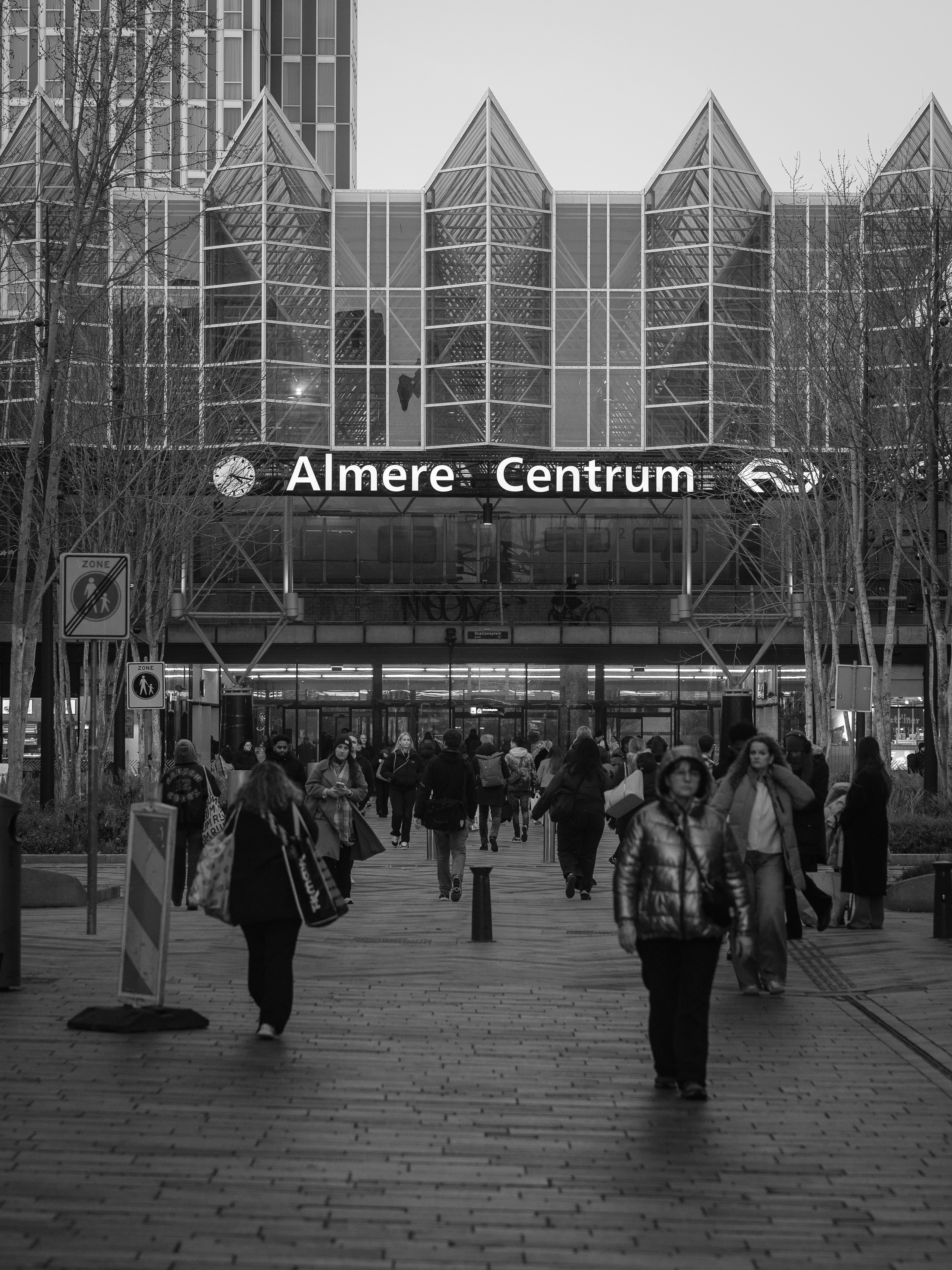 Almere Centrum Entrance in Quiet Evening Light