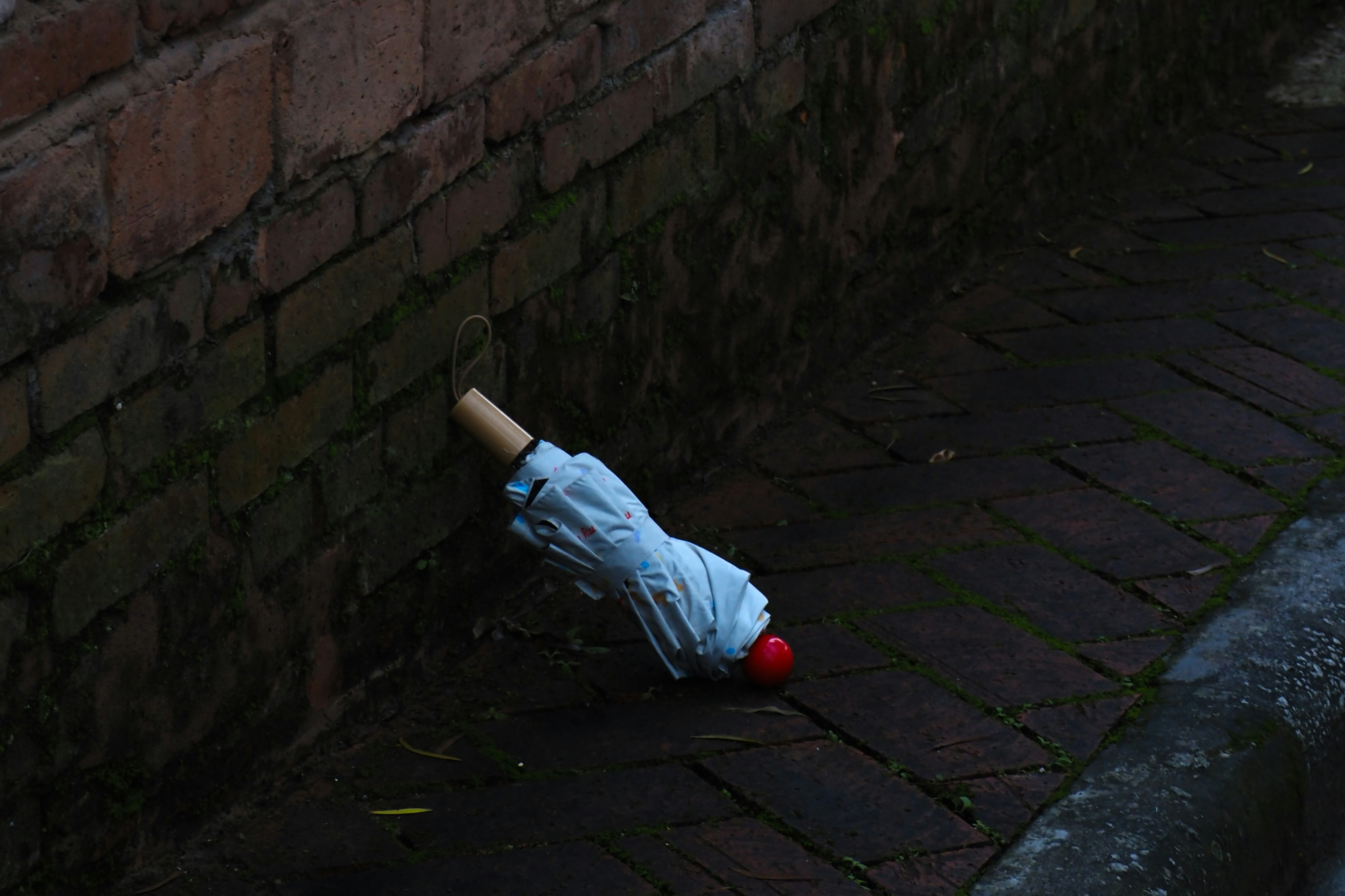 Discarded Bottle with Red Cap as Urban Reminder