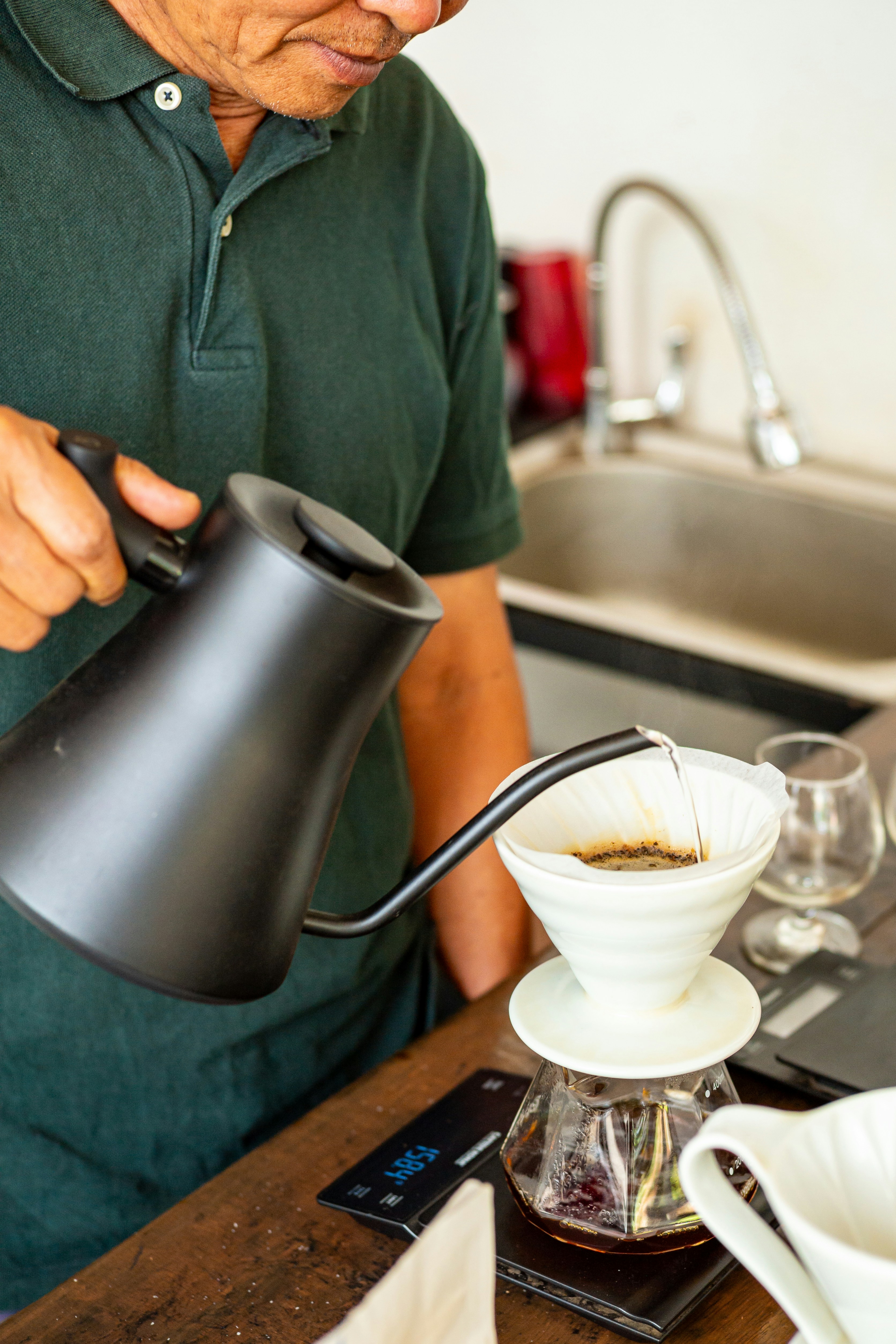Pour Over Precision: A Barista in Focus