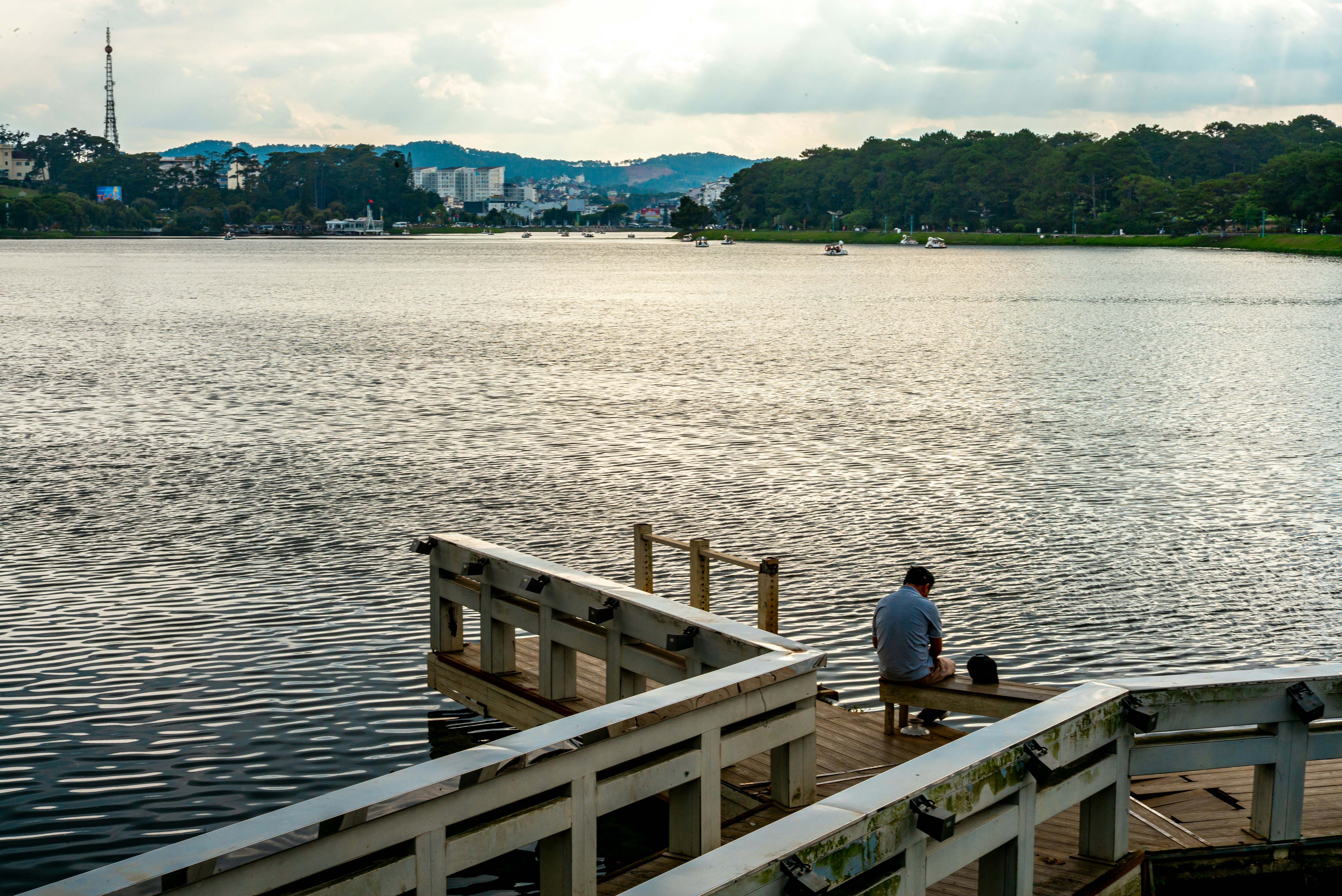 Quiet Convergence: A Pier, A Figure, and the Lake