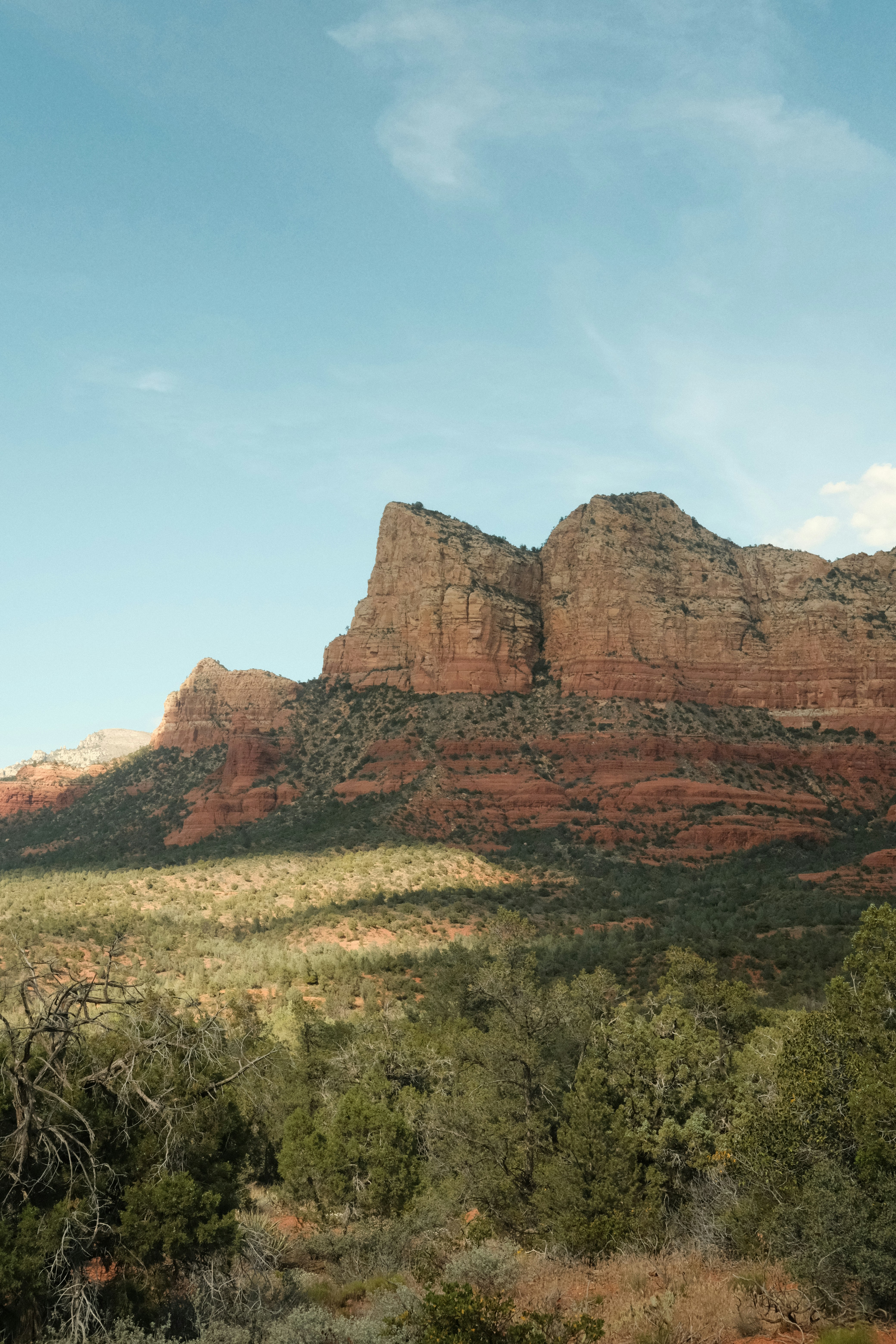 Red Rock Monolith Beneath Expansive Sky