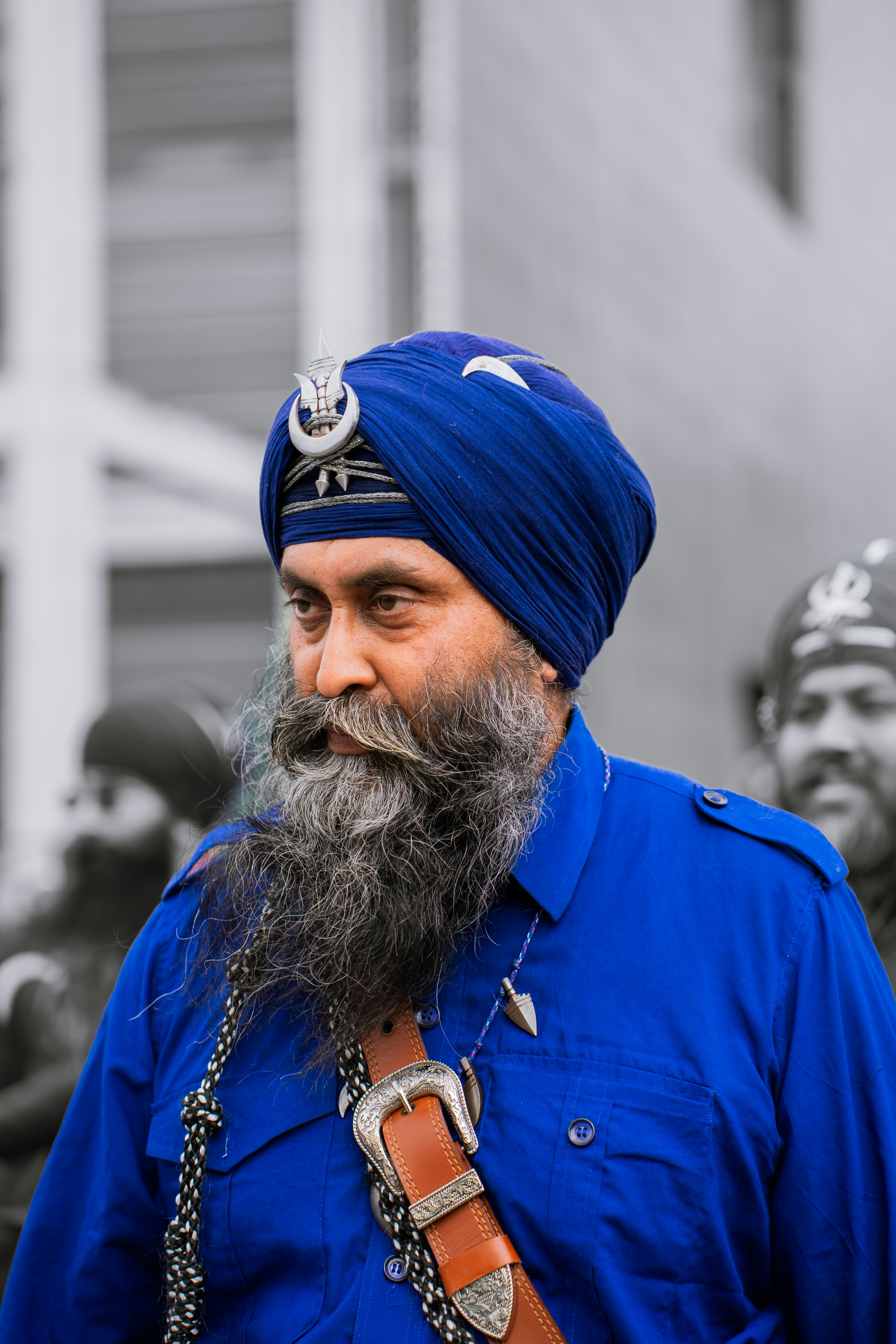 Blue Turban, Quiet Authority: A Sikh Warrior Holds the Line
