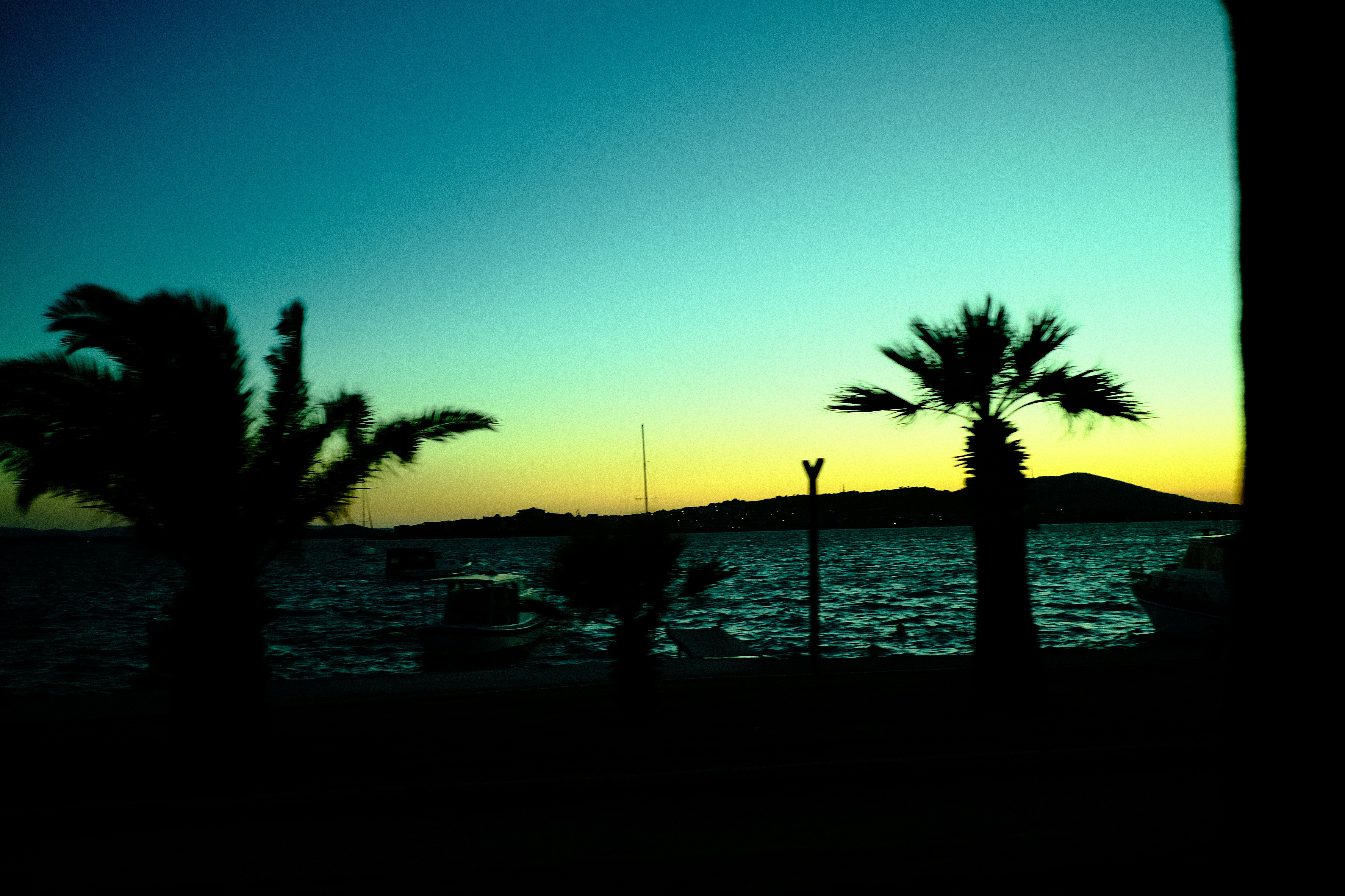 Sunset Silhouette by the Marina