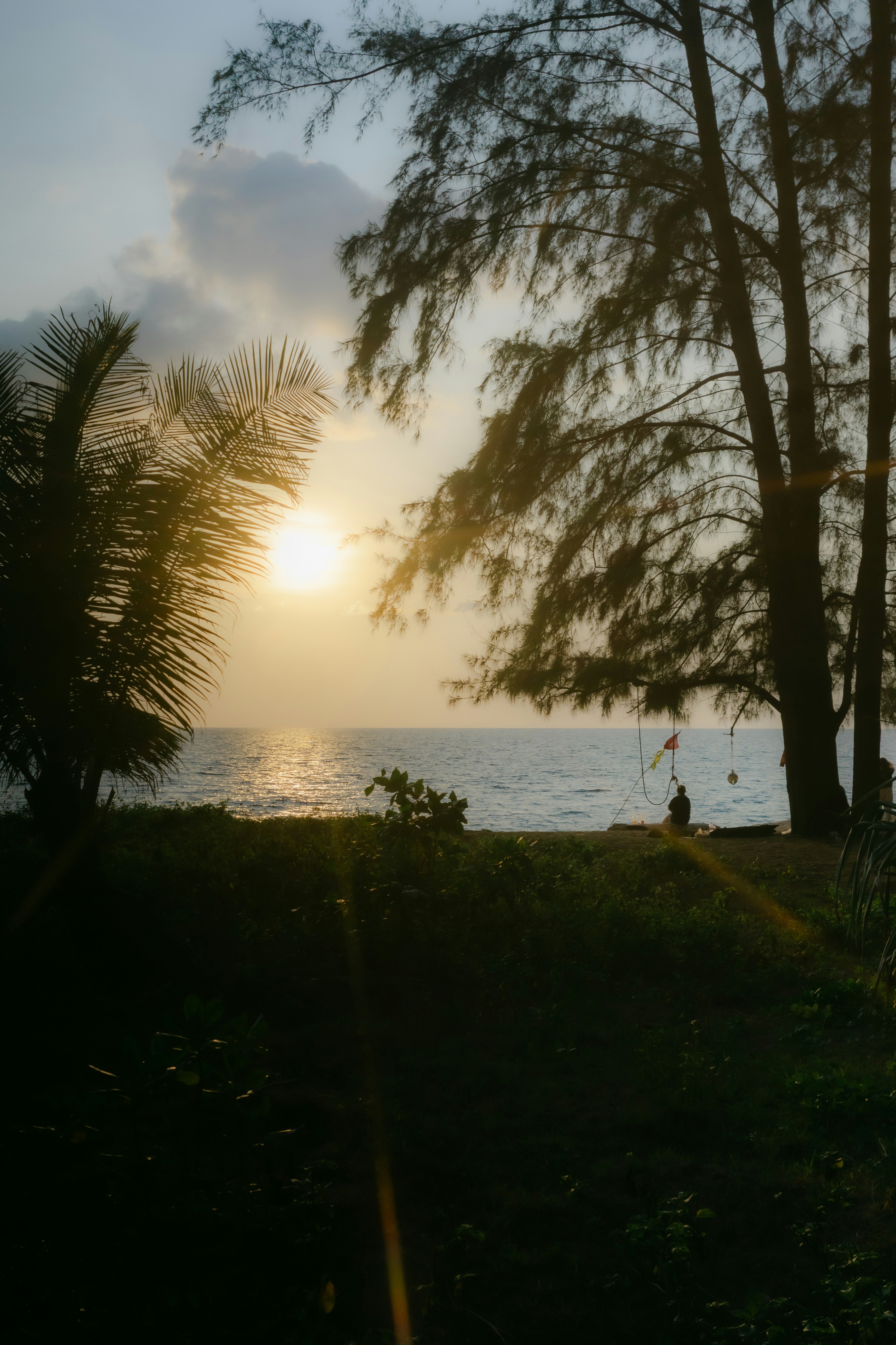 Sunset Silhouette by the Shoreline